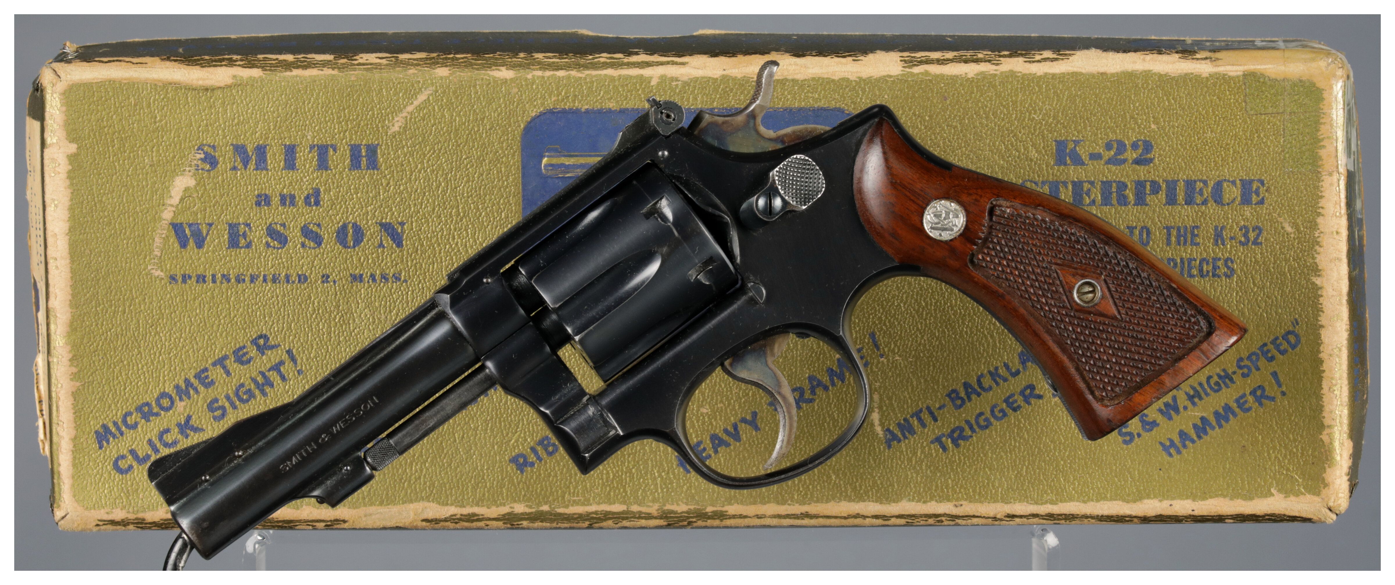 Smith & Wesson K22 Double Action Revolver with Gold Box | Rock Island Auction