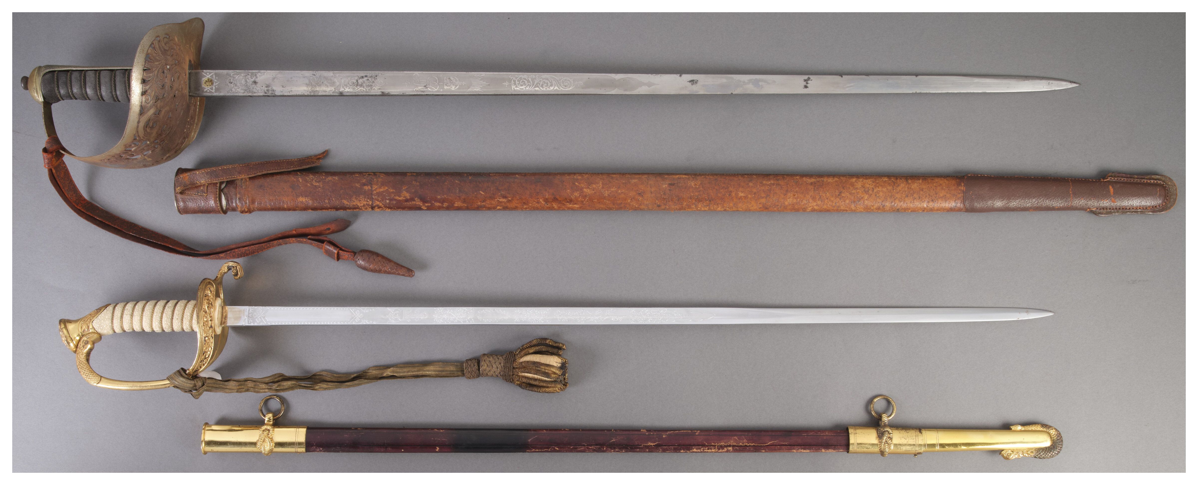 Two Military Pattern Swords with Scabbards | Rock Island Auction