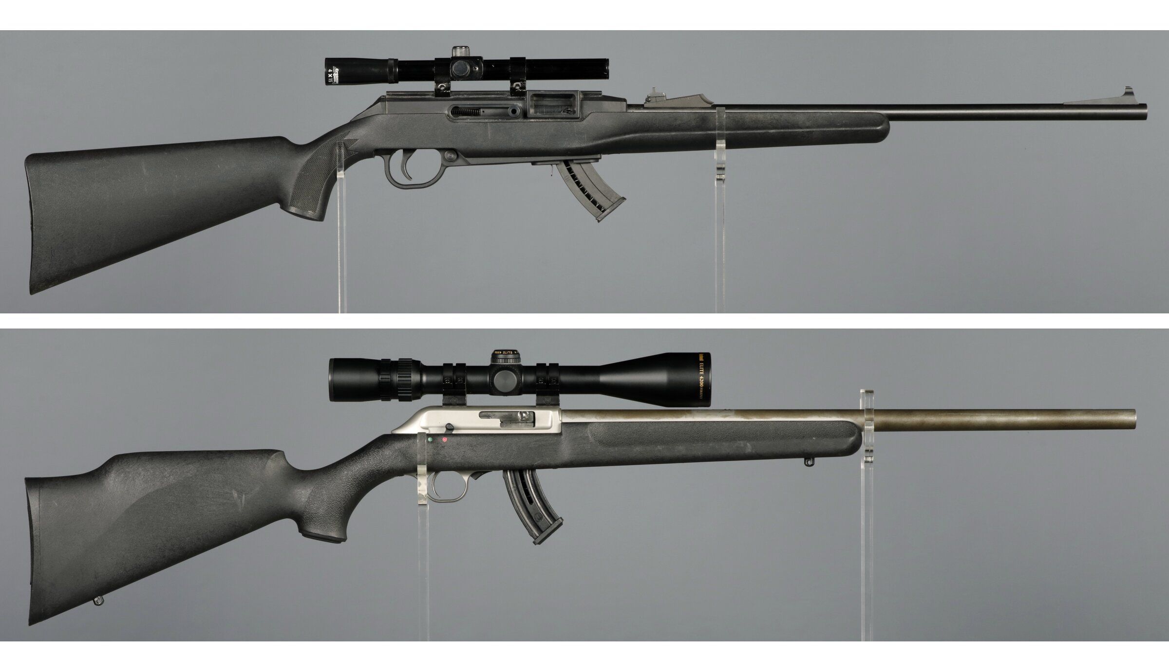 Two Semi-Automatic Rimfire Rifles with Scopes | Rock Island Auction