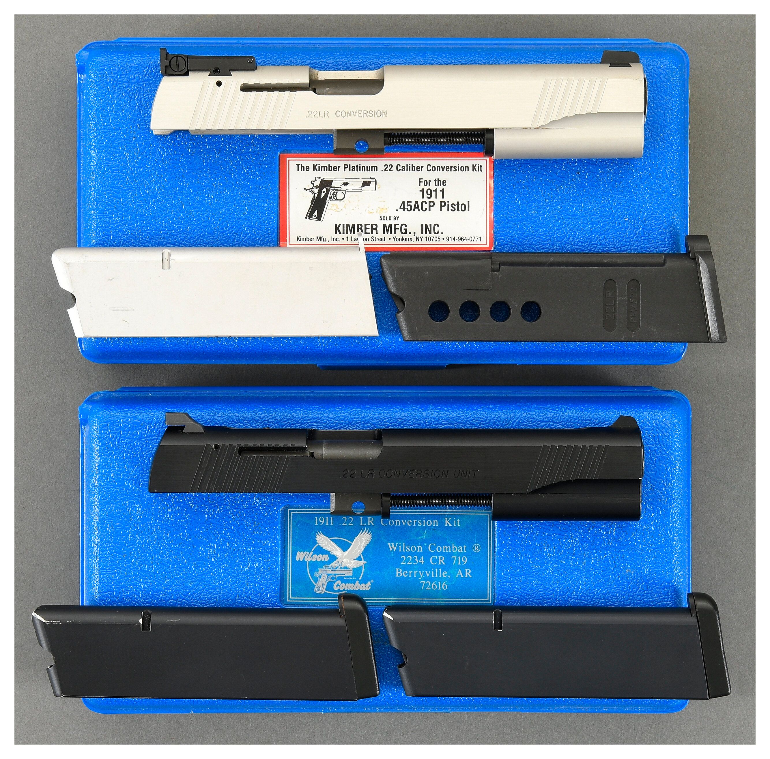 Two 1911 .22 Caliber Conversion Kits with Cases | Rock Island Auction