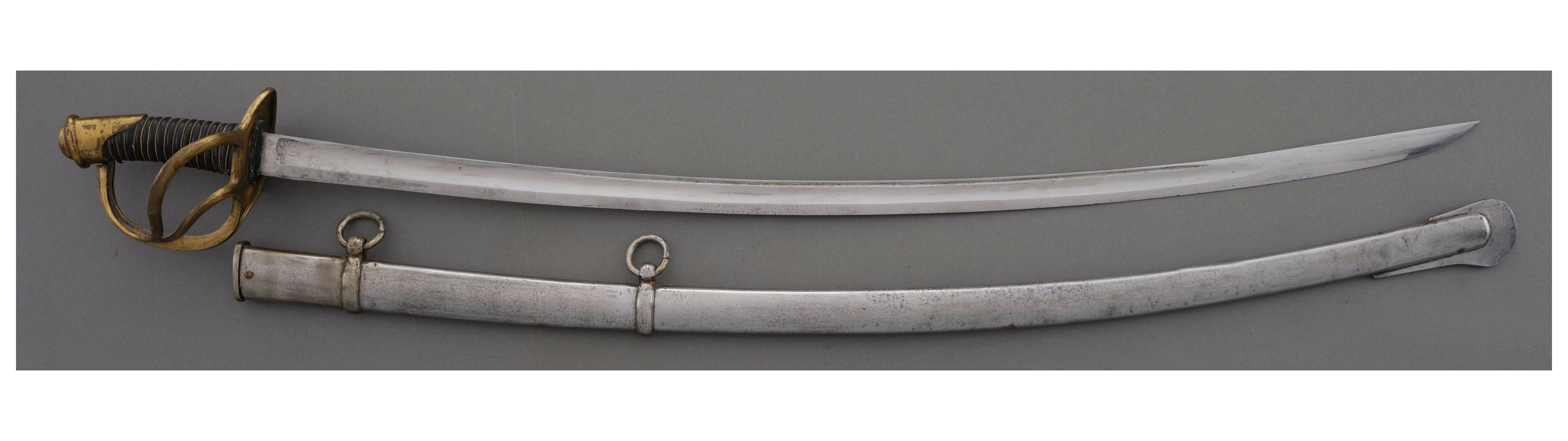 Unmarked American 1840 Cavalry Pattern Sword with Scabbard | Rock ...