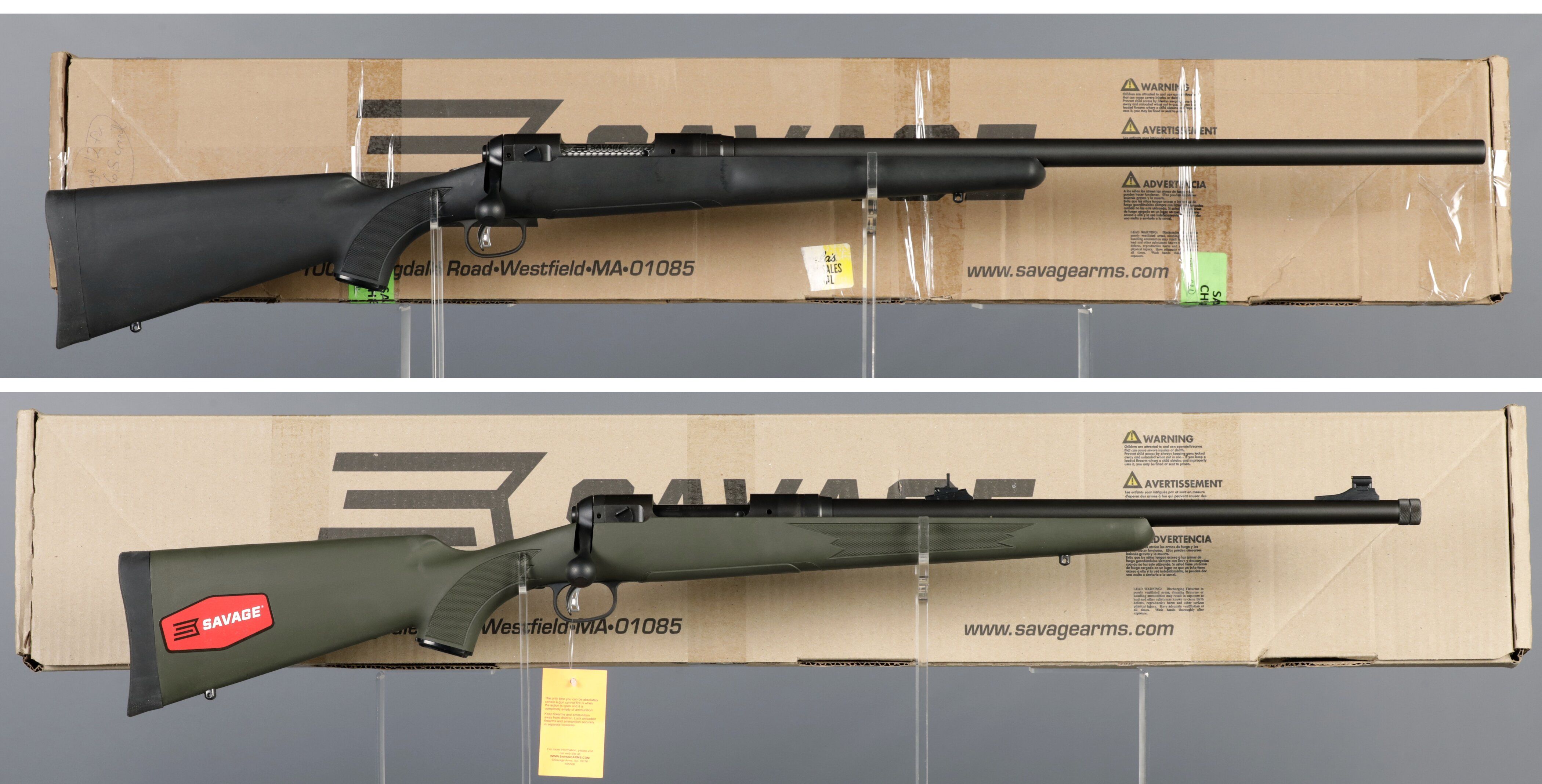 Two Savage Bolt Action Rifles with Boxes | Rock Island Auction