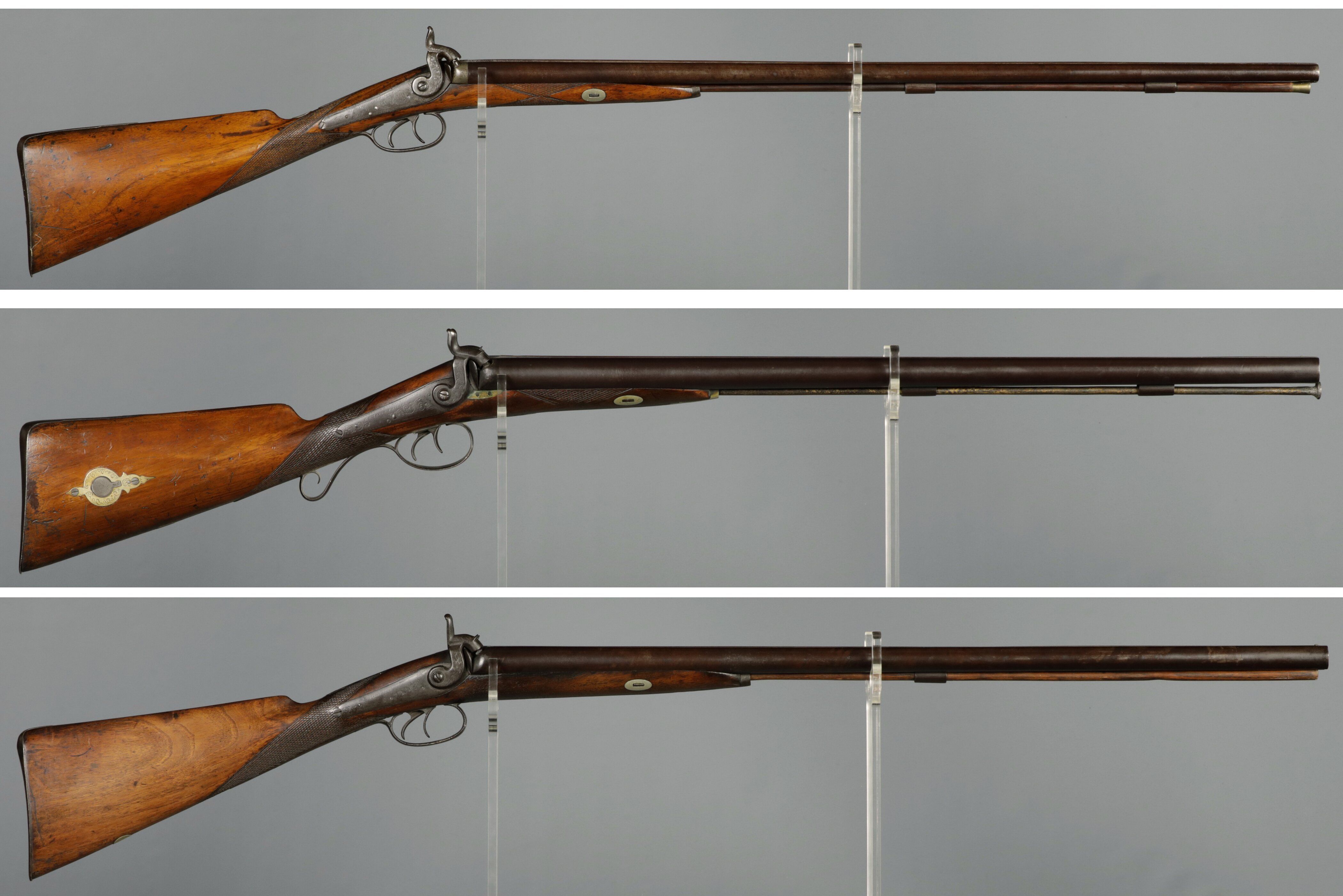 Three Double Barrel Percussion Shotguns | Rock Island Auction