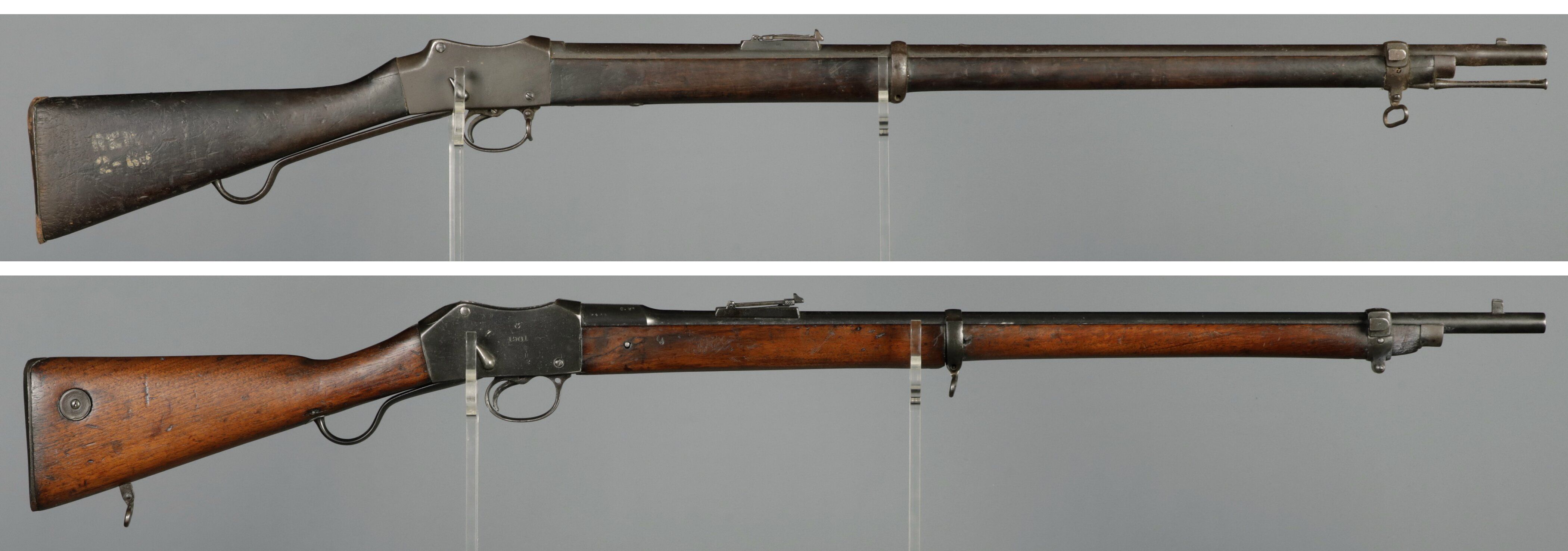 Two Falling Block Rifles | Rock Island Auction