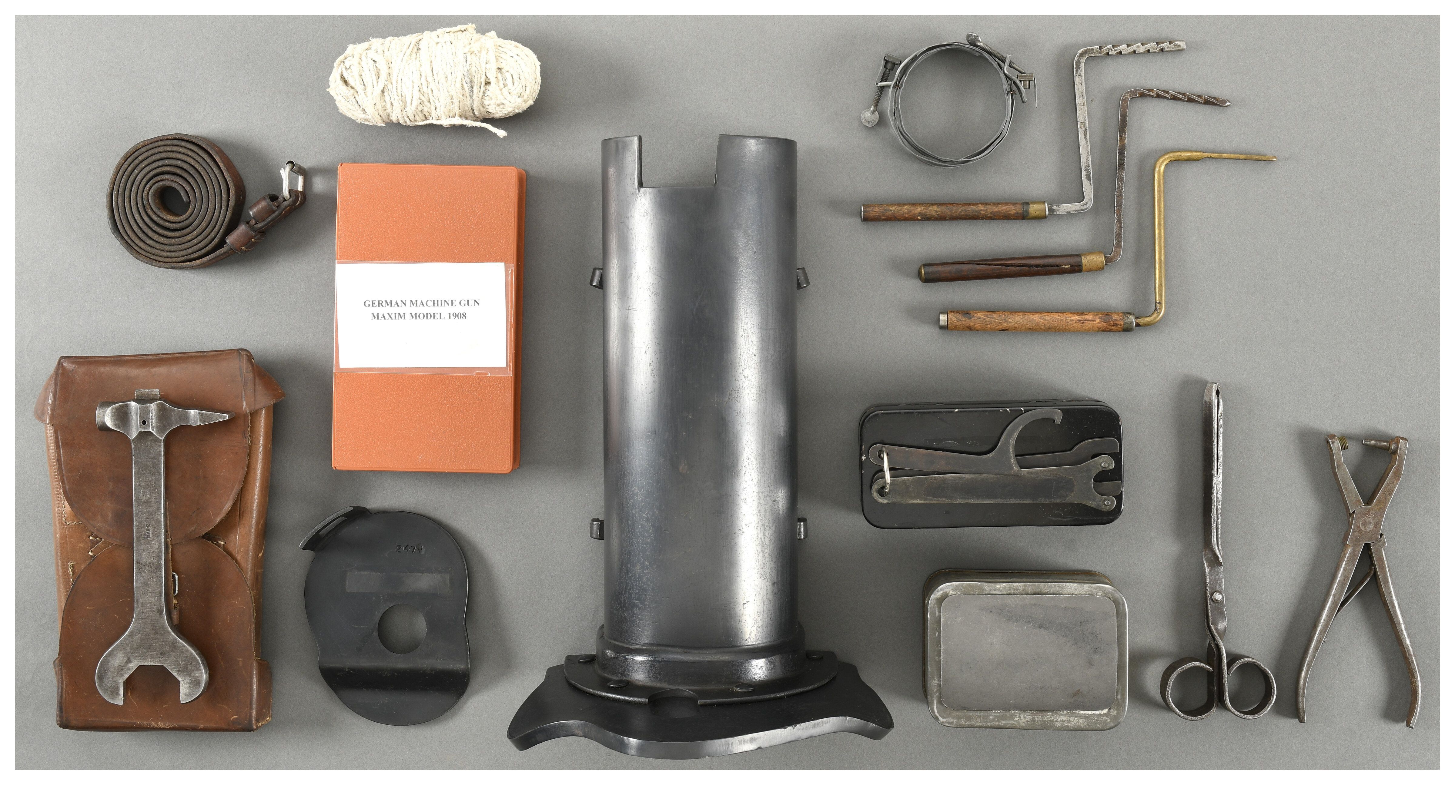 Grouping of Maxim MG-08 Tools and Shield | Rock Island Auction