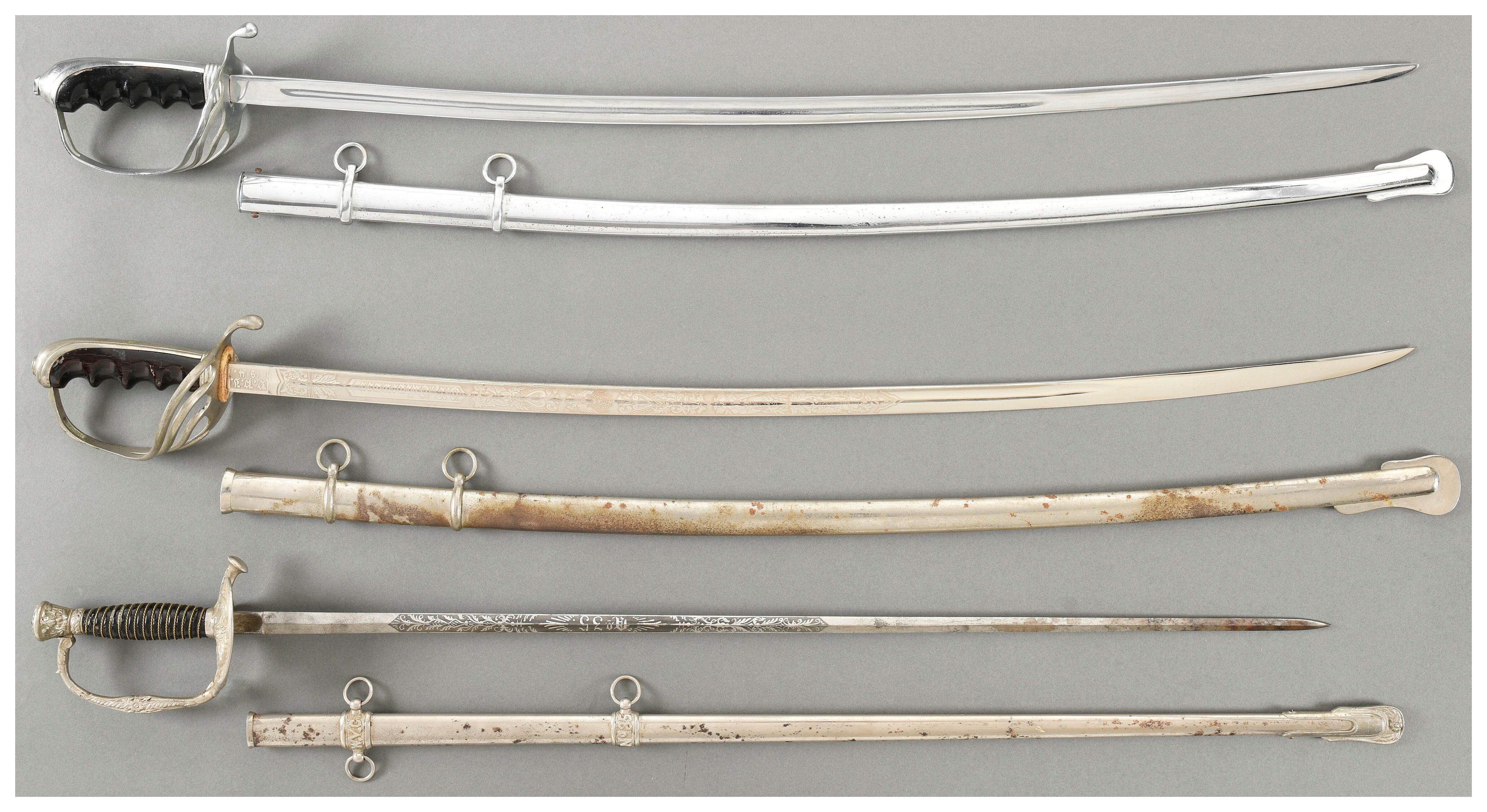 Three U.S. Military Swords with Scabbards | Rock Island Auction