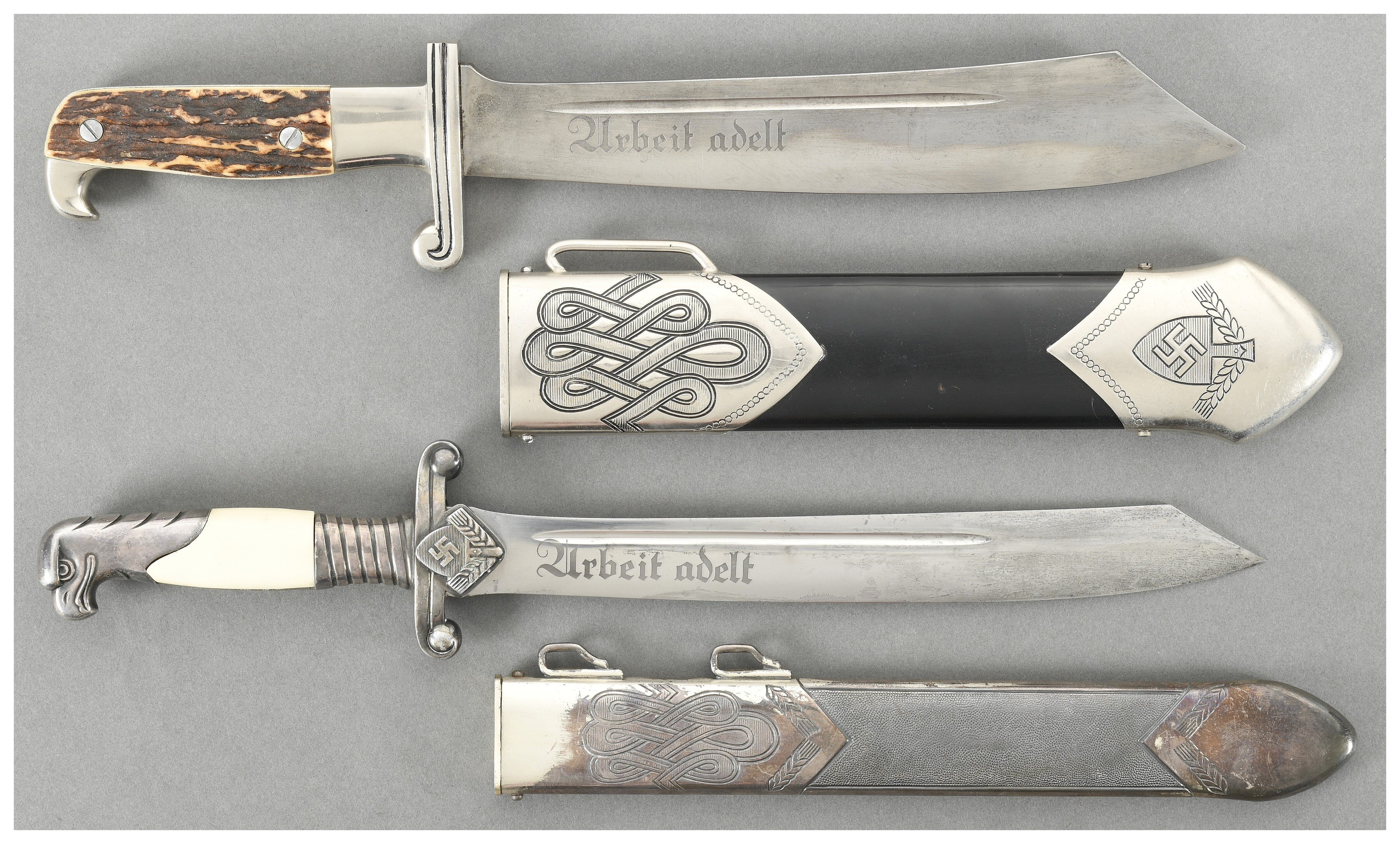 Two World War II German RAD Daggers with Scabbards | Rock Island Auction