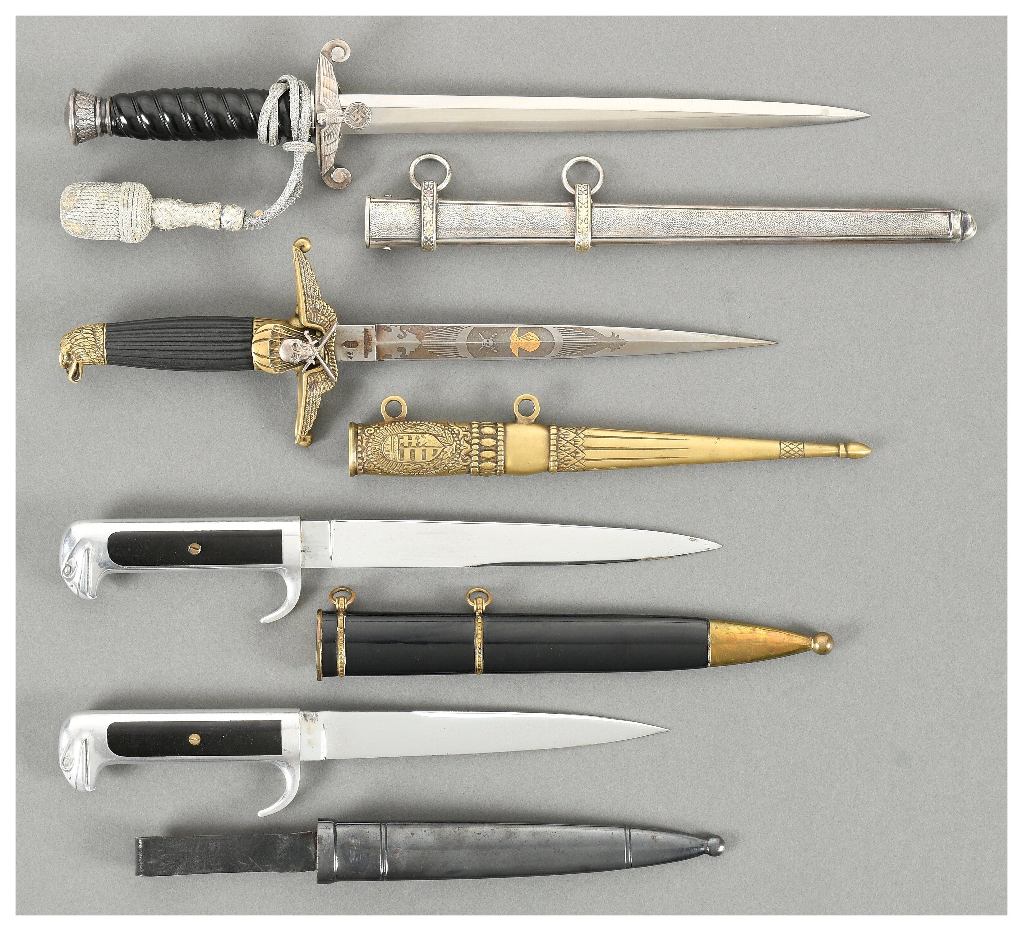 Four Axis Powers Dress Daggers with Scabbards | Rock Island Auction