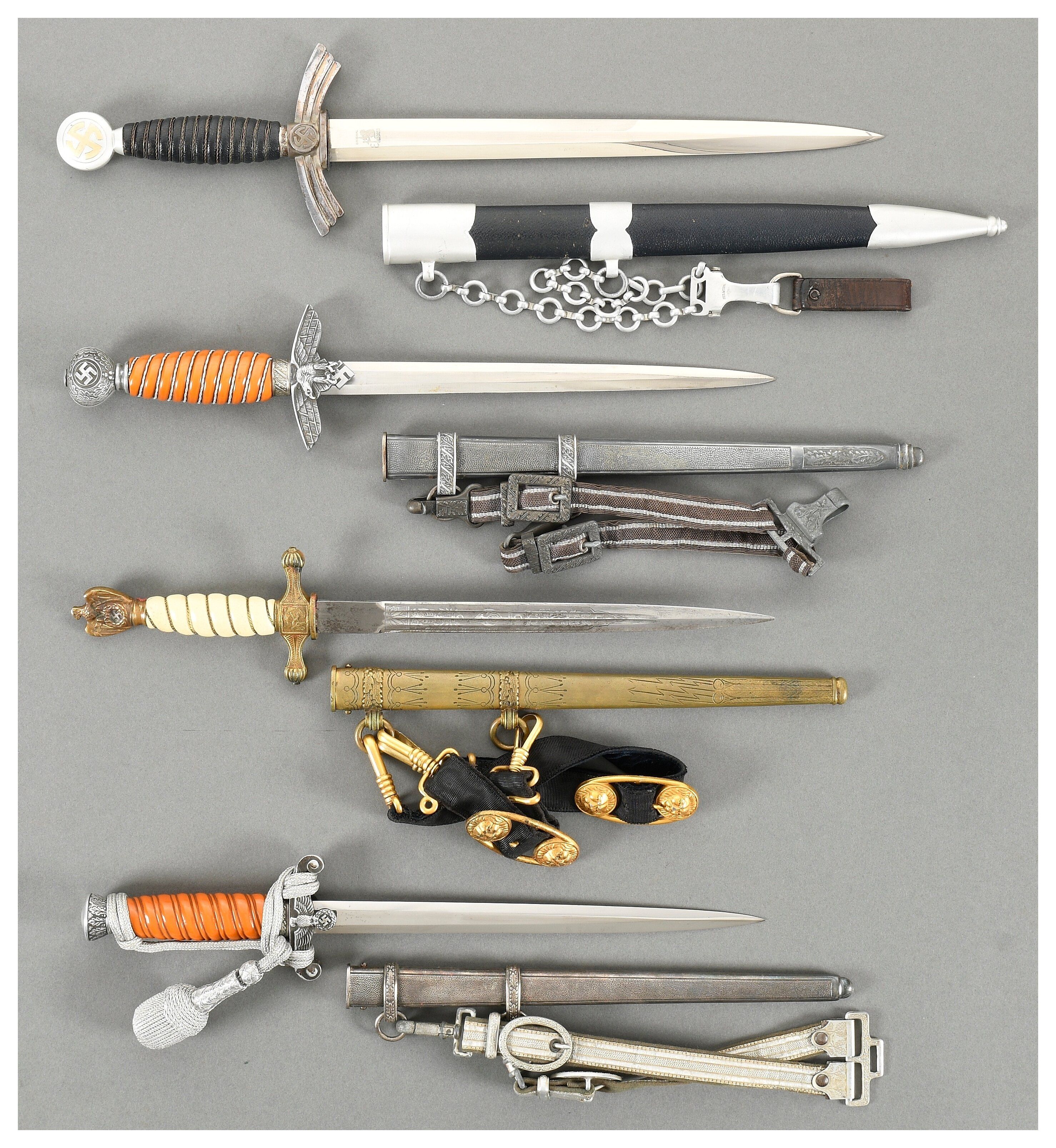 Four World War II German Military Dress Daggers with Scabbards | Rock ...