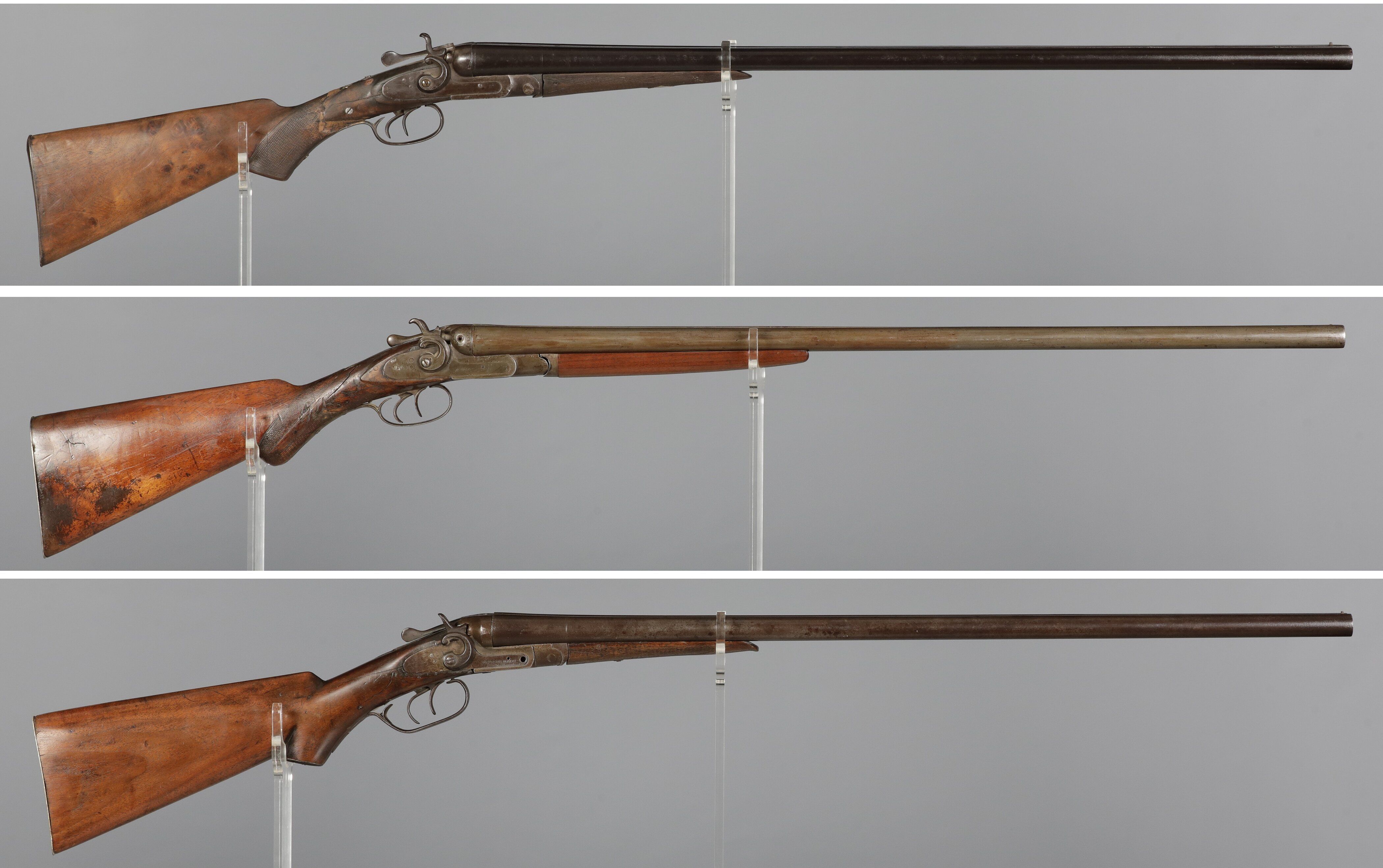 Three Belgian Hammer Double Barrel Shotguns | Rock Island Auction