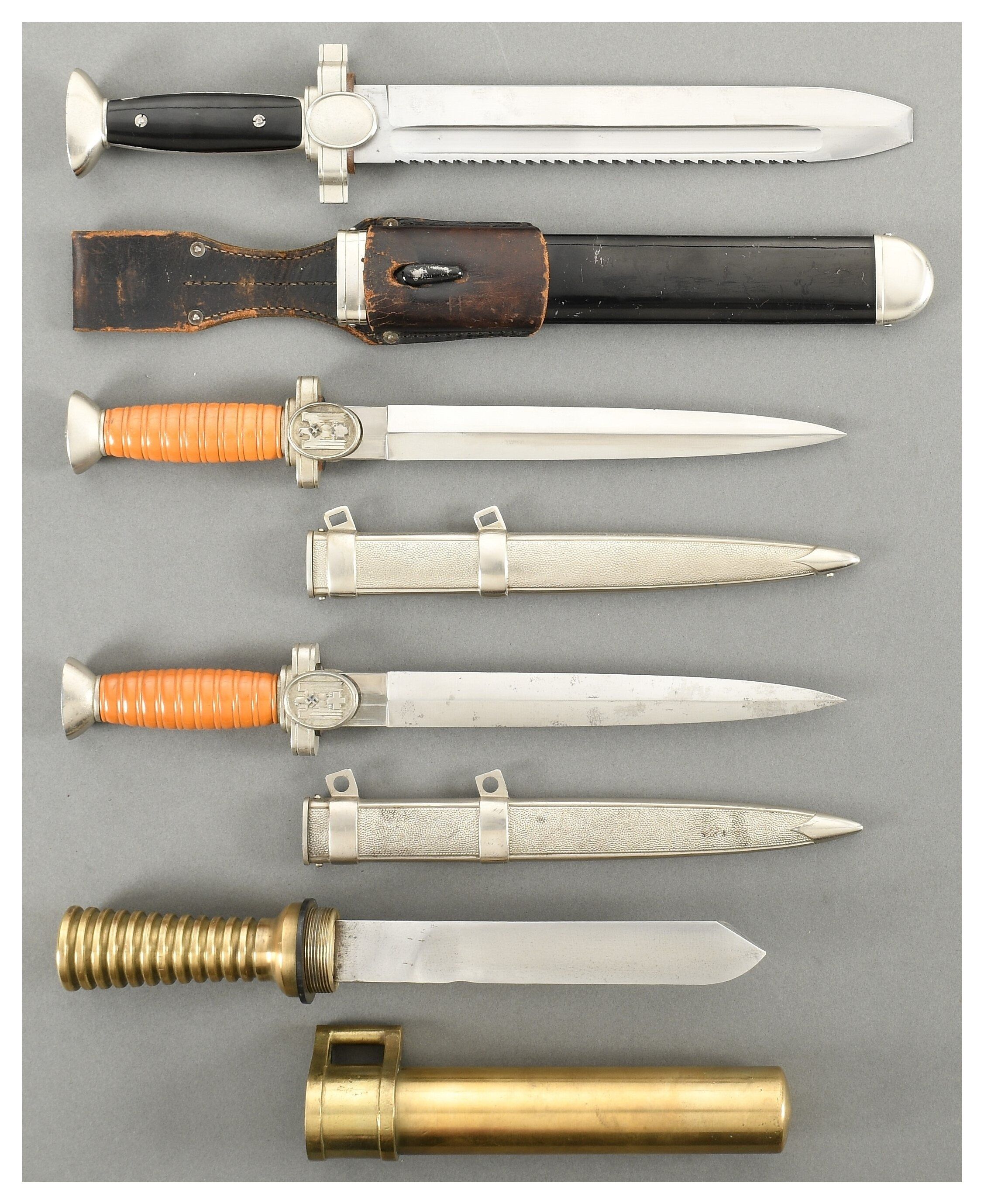Four German Military Knives with Scabbards | Rock Island Auction