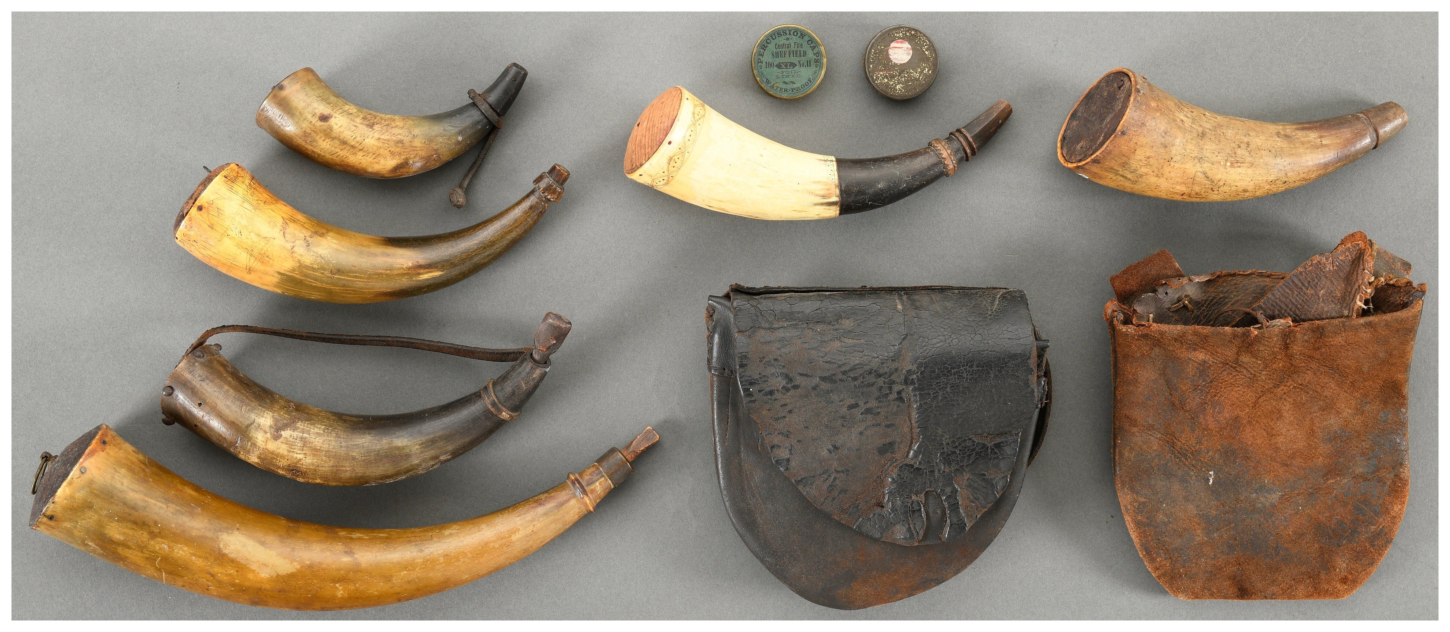 Six Powder Horns | Rock Island Auction
