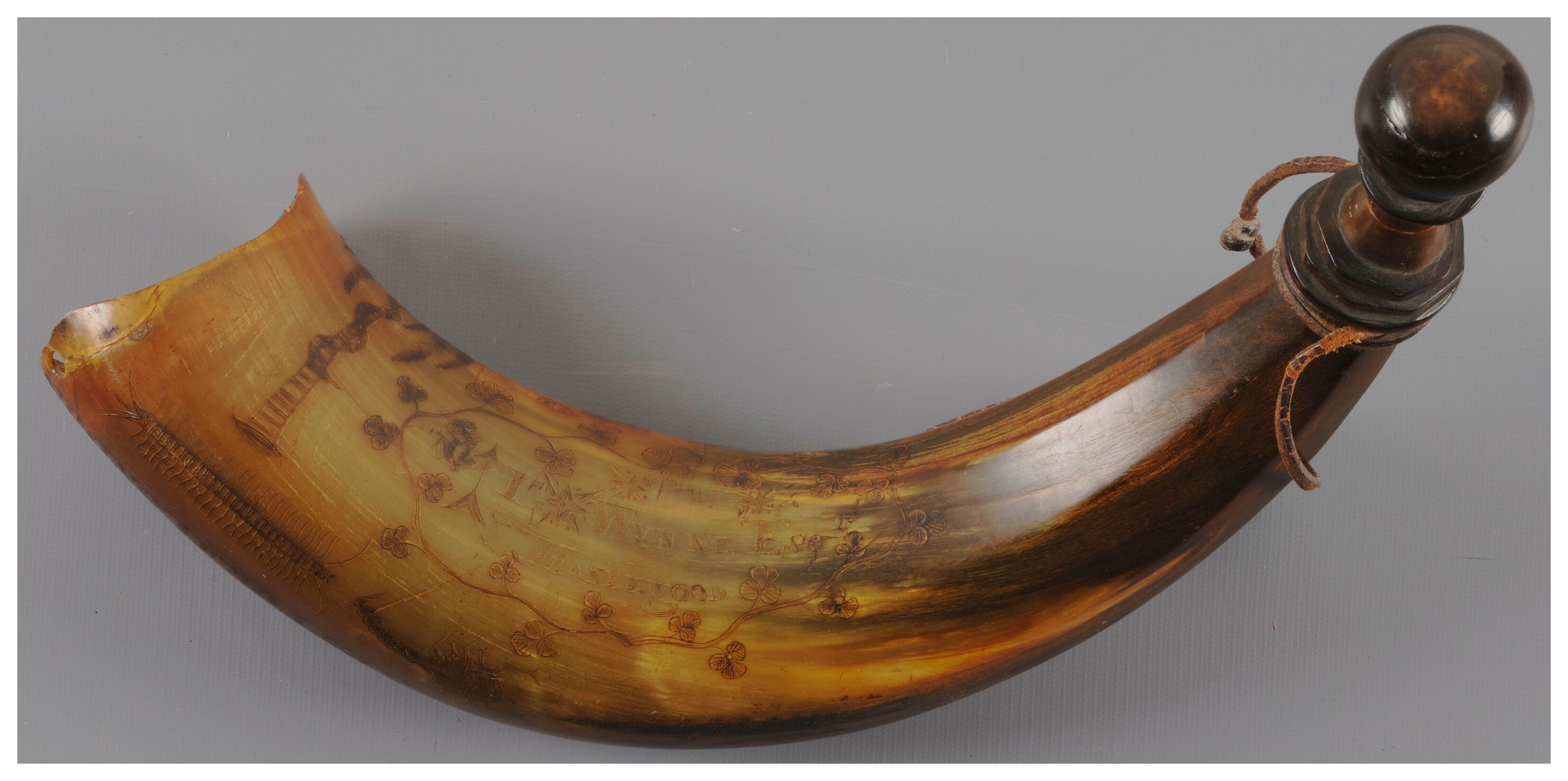 Antique Powder Horn with London and Nautical Themed Inscriptions | Rock ...