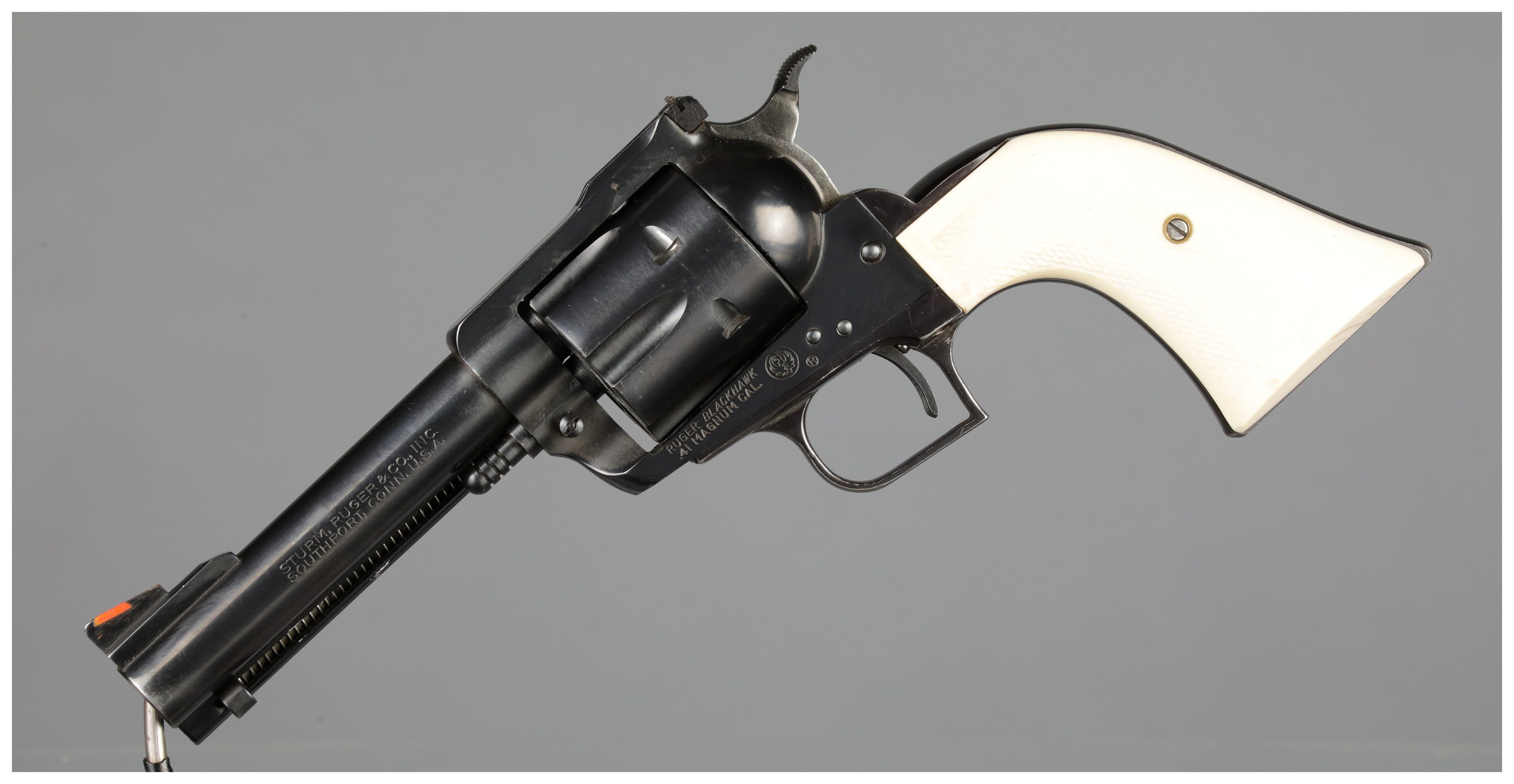 Ruger Blackhawk Revolver with Ivory Grips and Holster | Rock Island Auction
