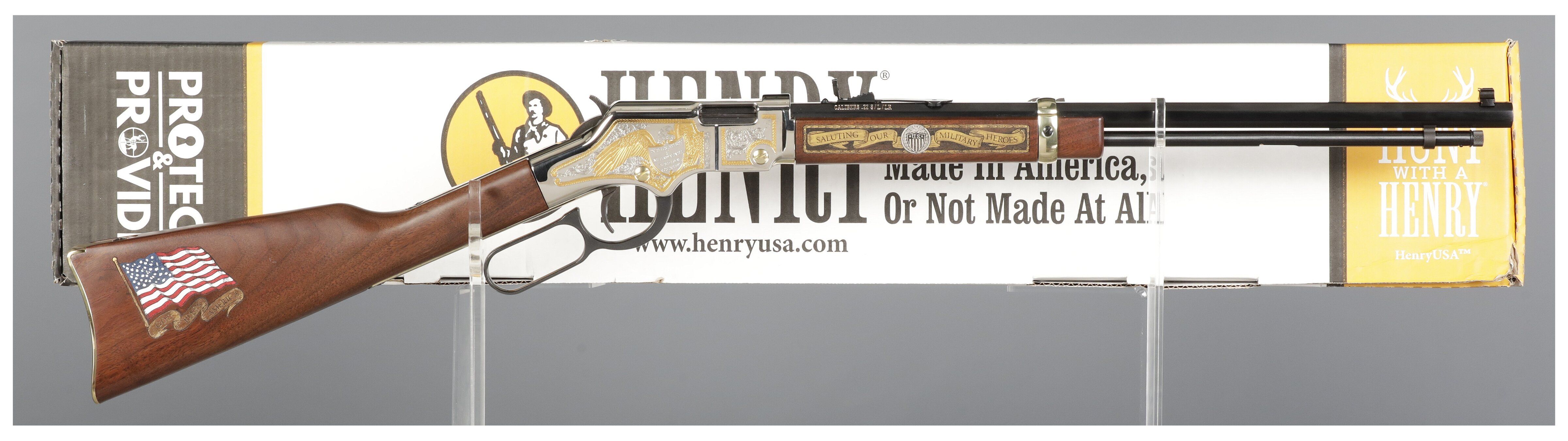Engraved Henry Repeating Arms Military Service Tribute Rifle | Rock ...