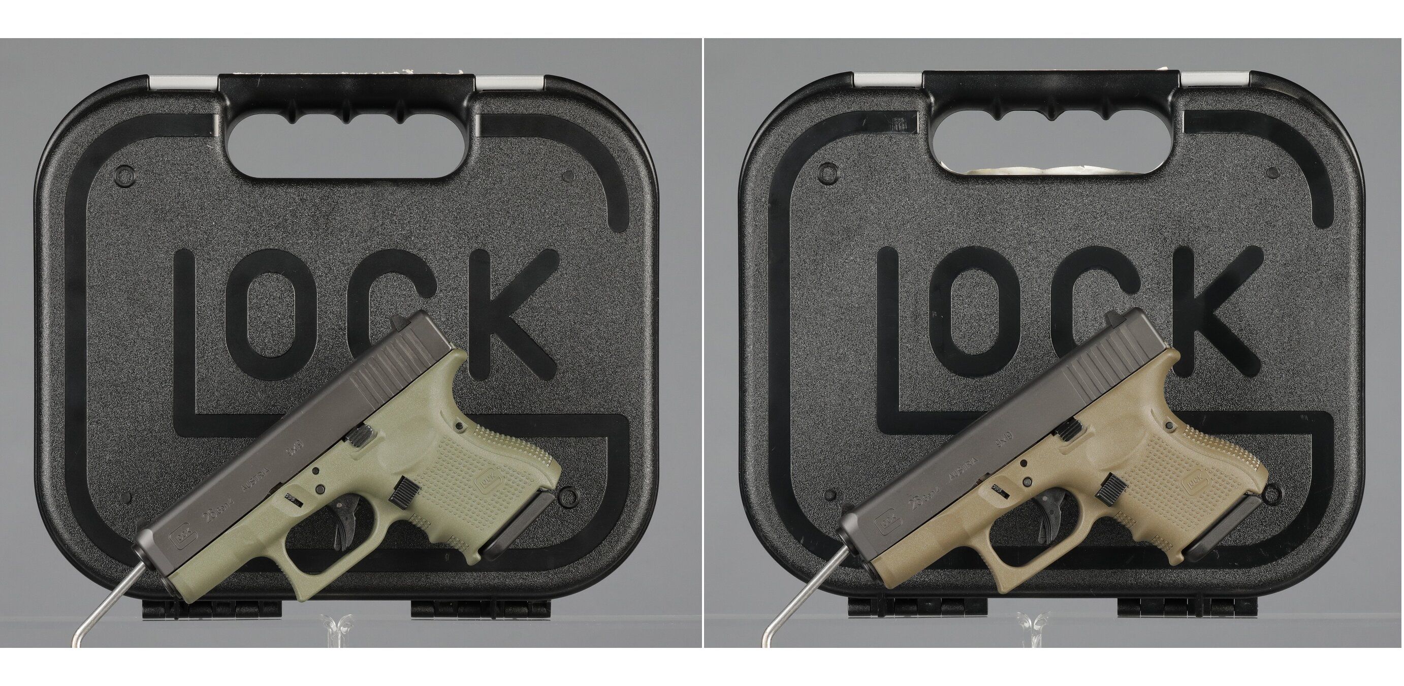 Two Glock Model 26 Gen 4 Semi-Automatic Pistols with Cases | Rock ...
