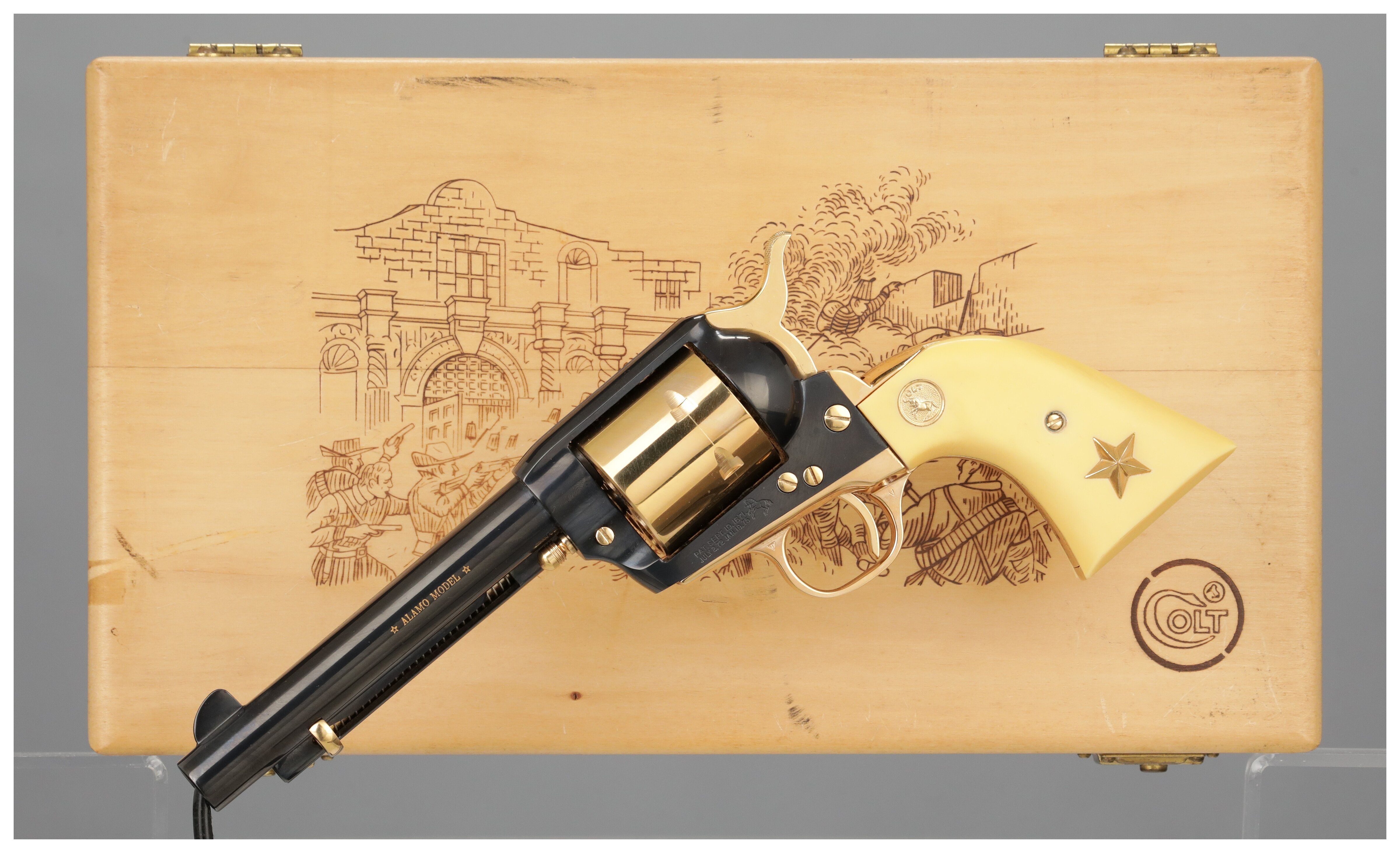 Cased Colt Alamo Commemorative Single Action Army Revolver | Rock ...