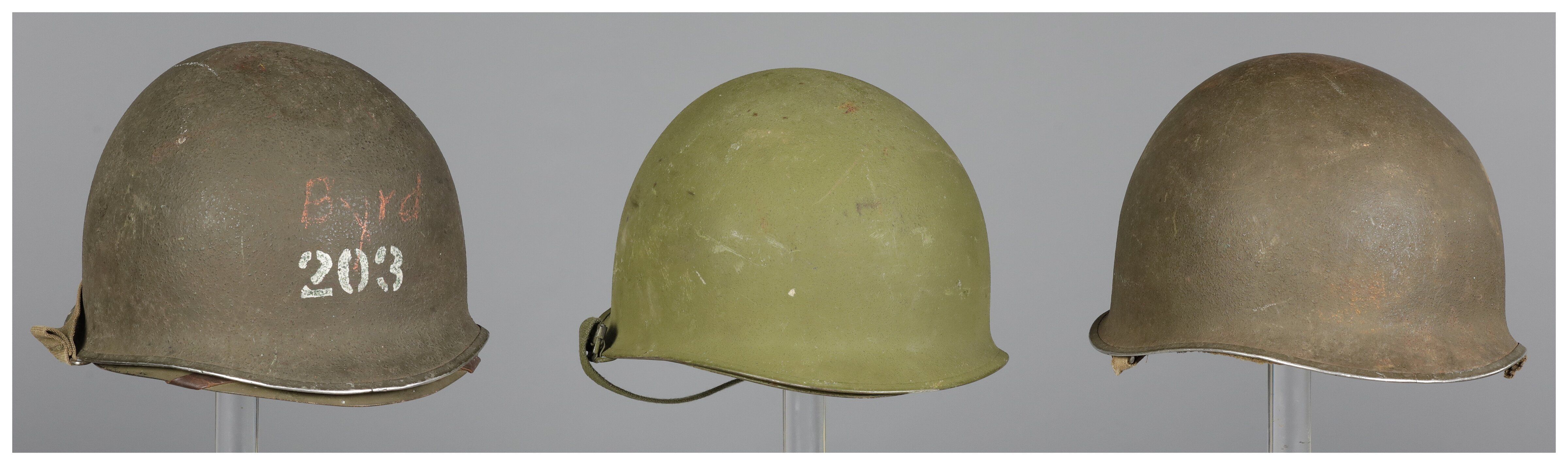 Three US M1 Helmets | Rock Island Auction