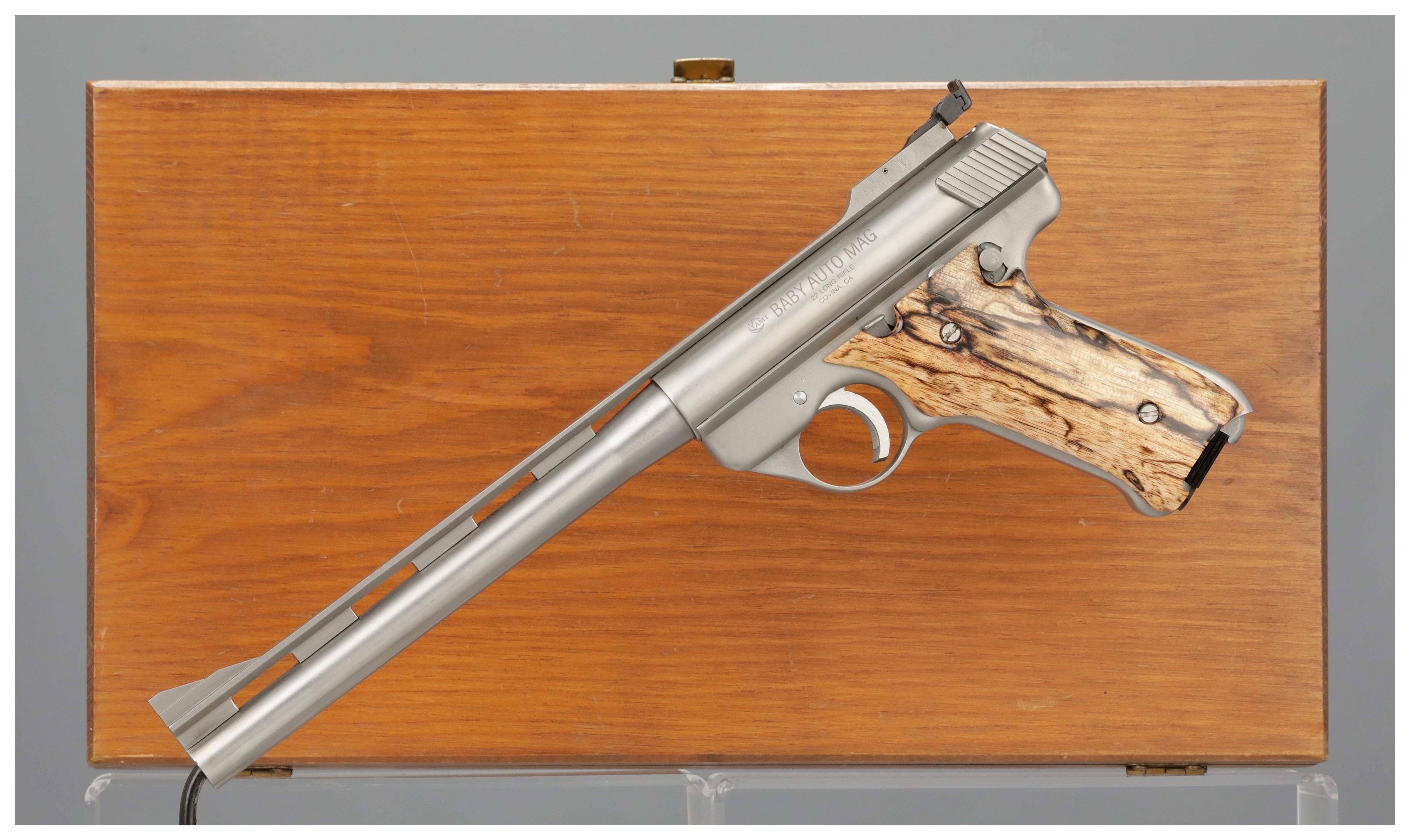 Scarce AMT Baby Auto Mag Semi-Automatic Pistol with Case | Rock Island ...