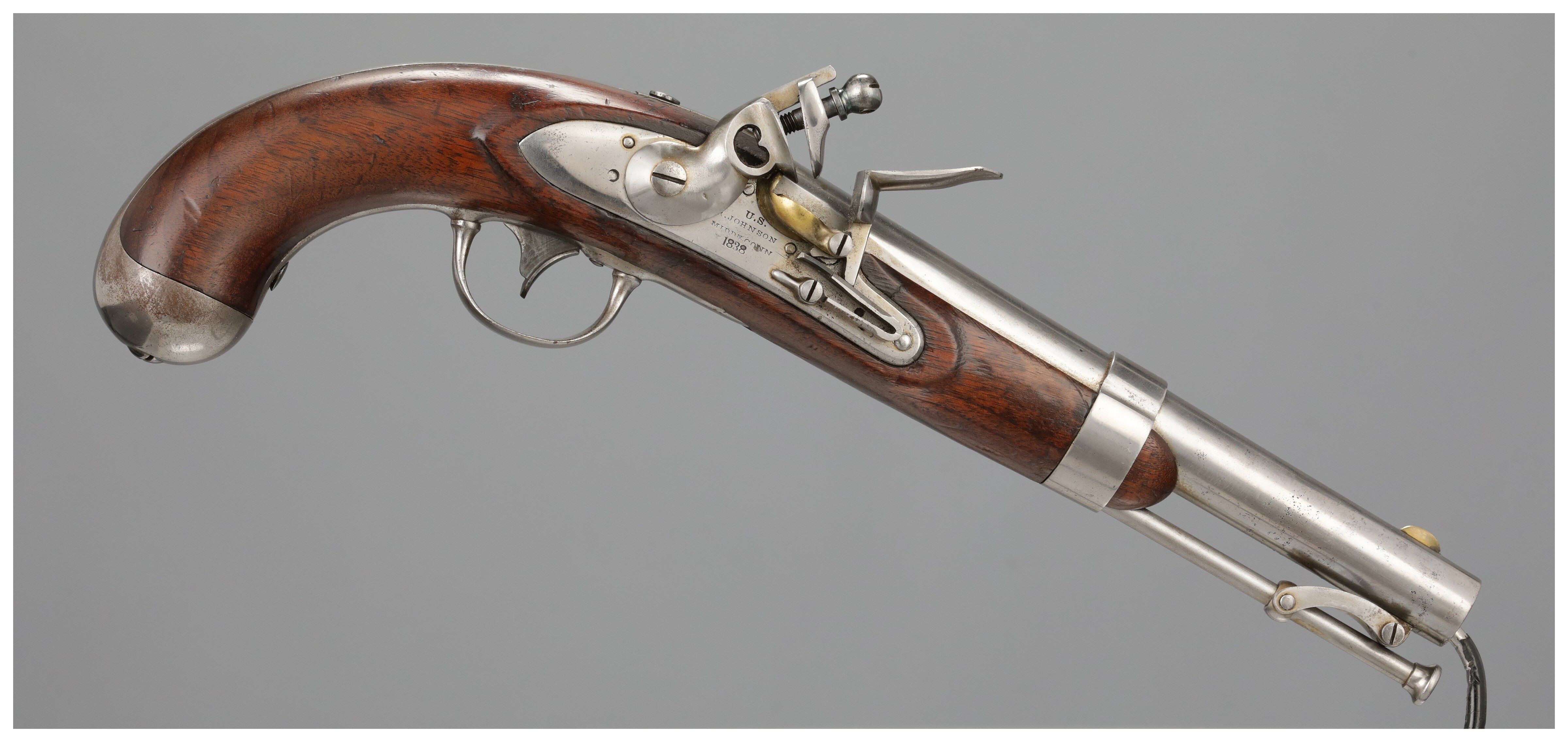 U.S. R. Johnson Model 1836 Flintlock Pistol | Rock Island Auction