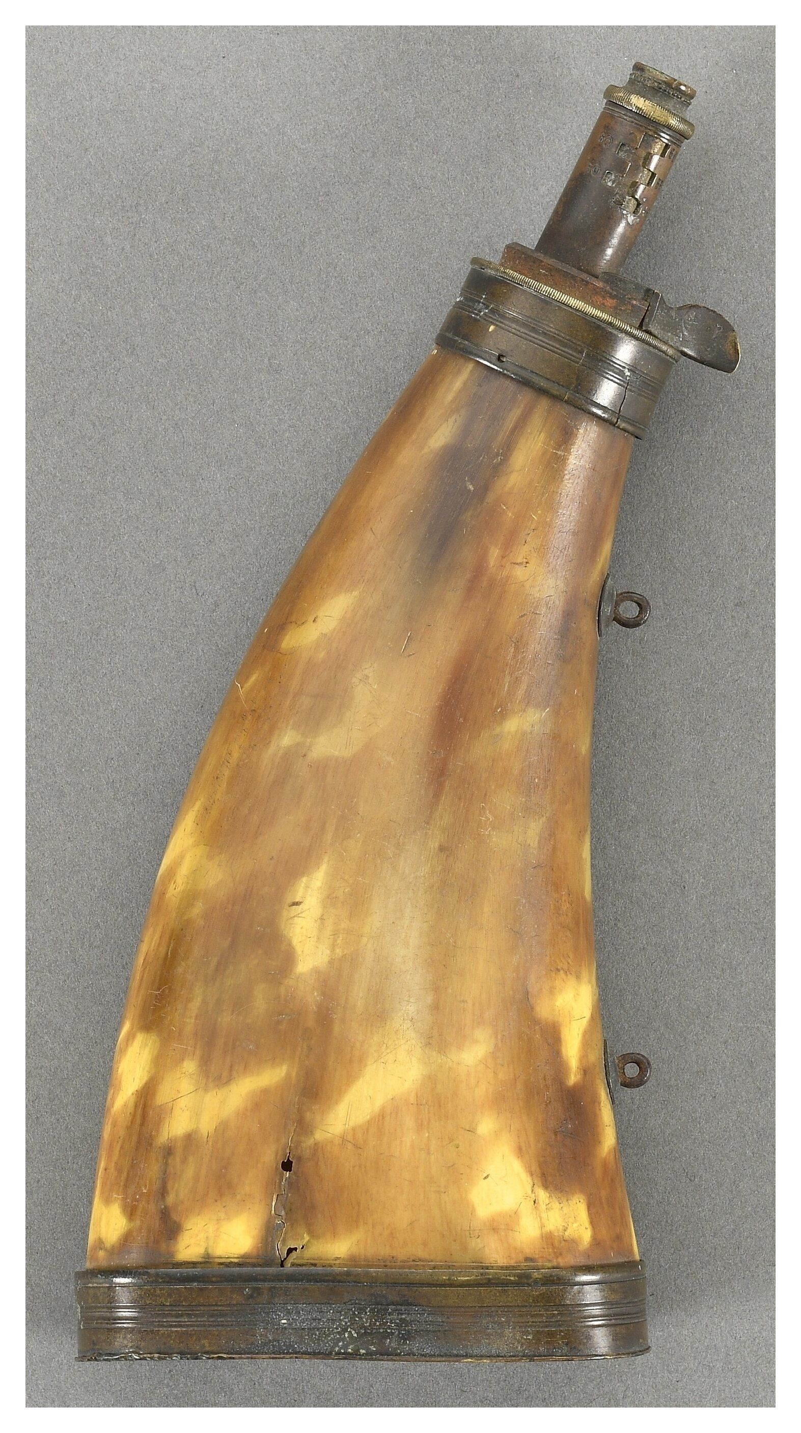 Brass Mounted Horn Powder Flask | Rock Island Auction