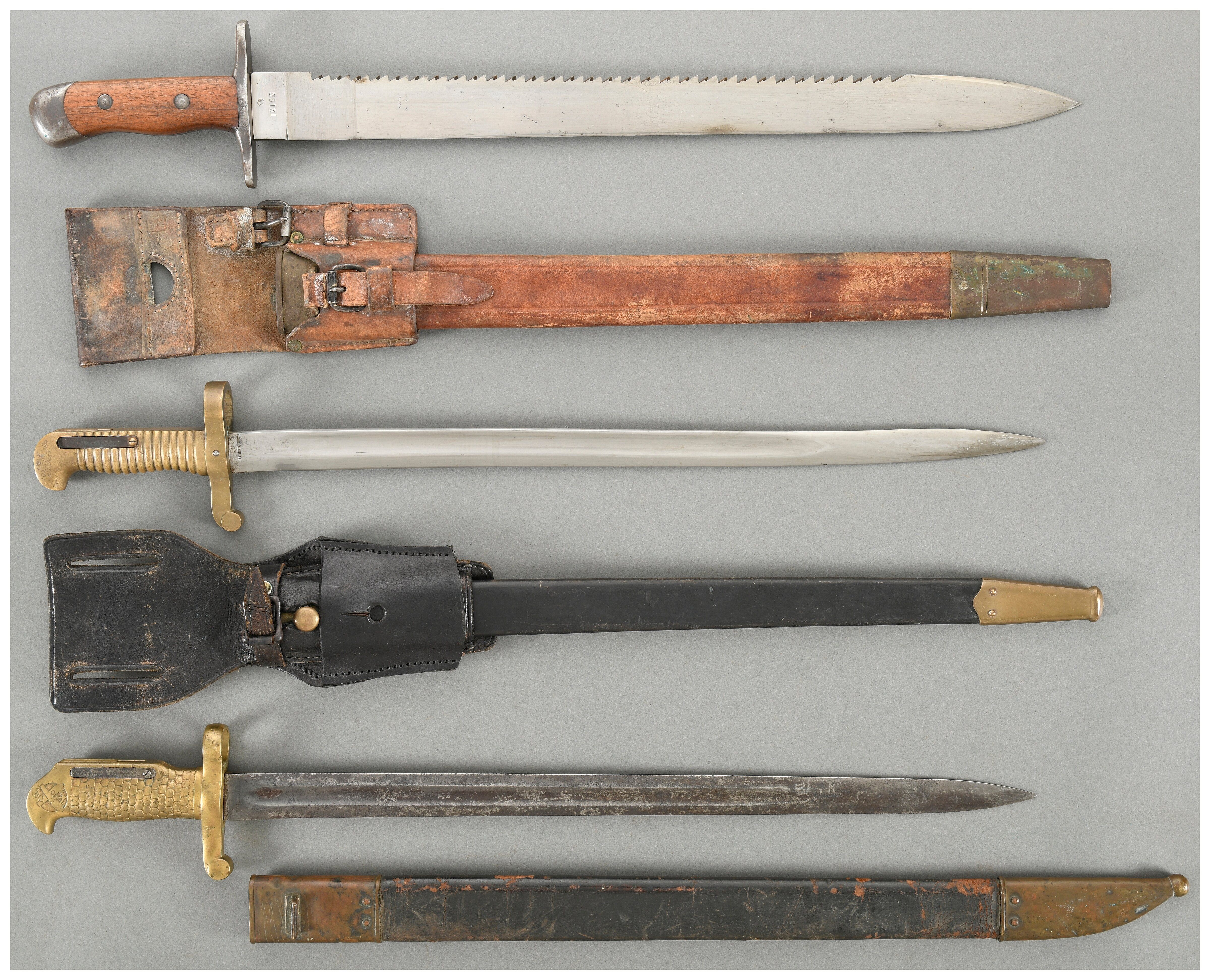 Group of Three Edged Weapons with Scabbards | Rock Island Auction