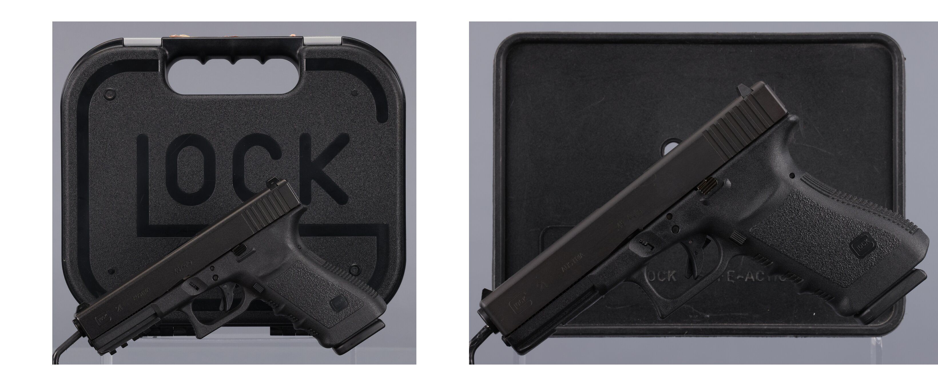 Two Glock Model 21 Gen 3 Semi-Automatic Pistols with Cases | Rock ...