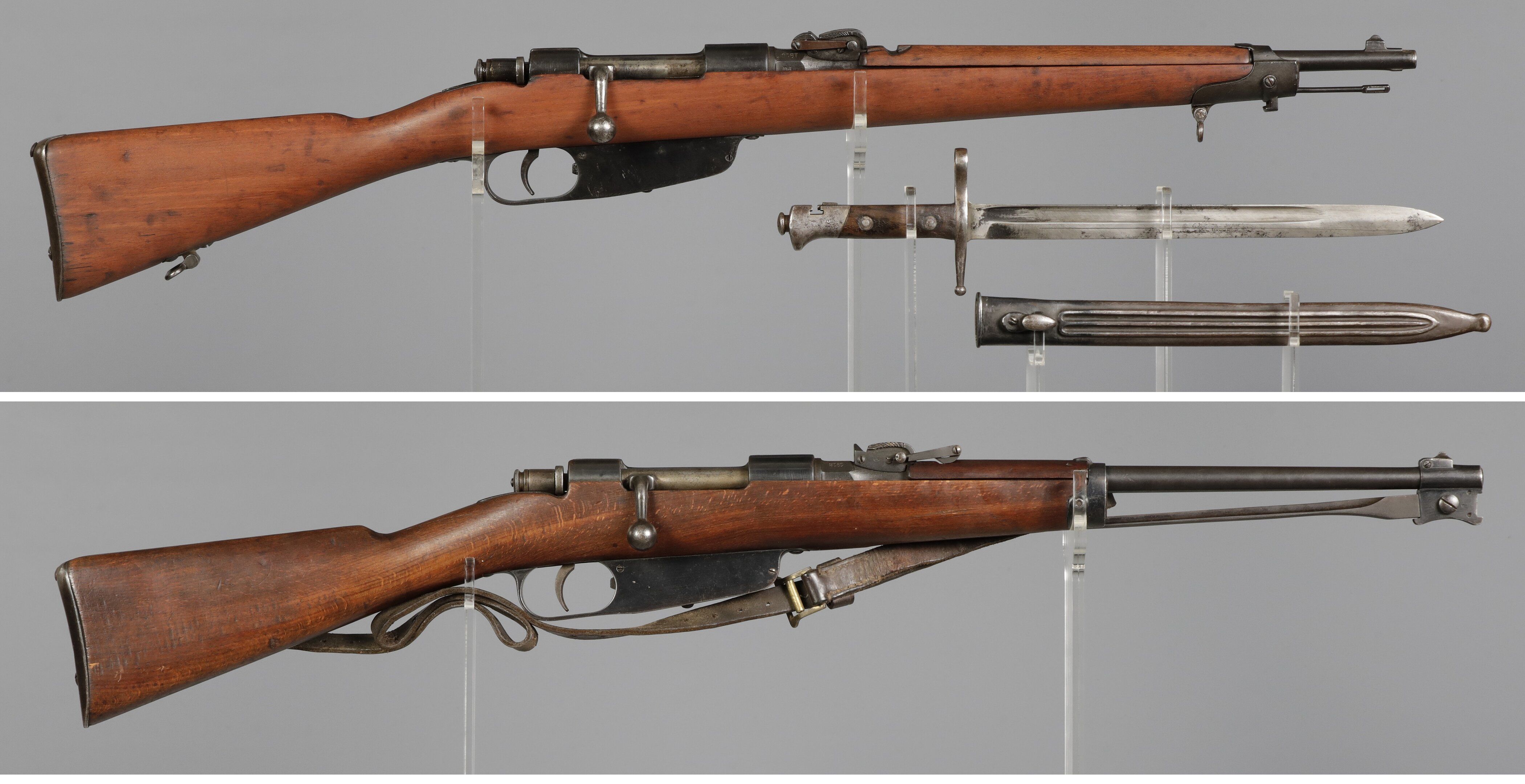 Two Italian Brescia Carcano Bolt Action Rifles with Bayonets | Rock ...