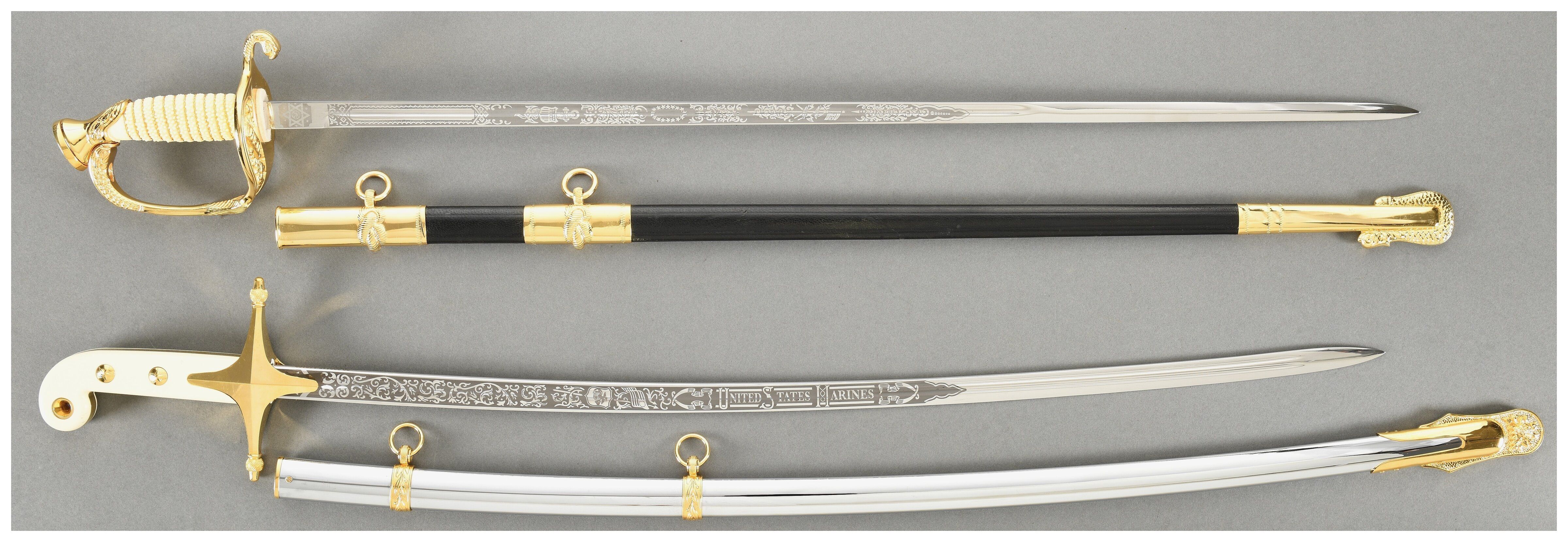 Two U.S. Military Dress Swords with Scabbards | Rock Island Auction