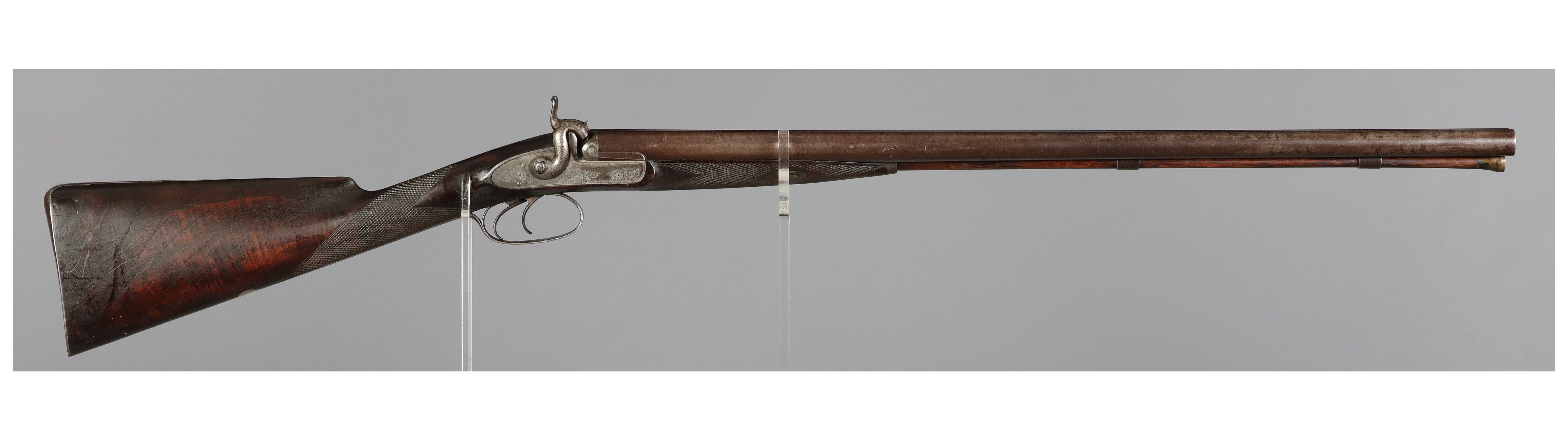 Engraved Thomas Boss Double Barrel Percussion Shotgun | Rock Island Auction