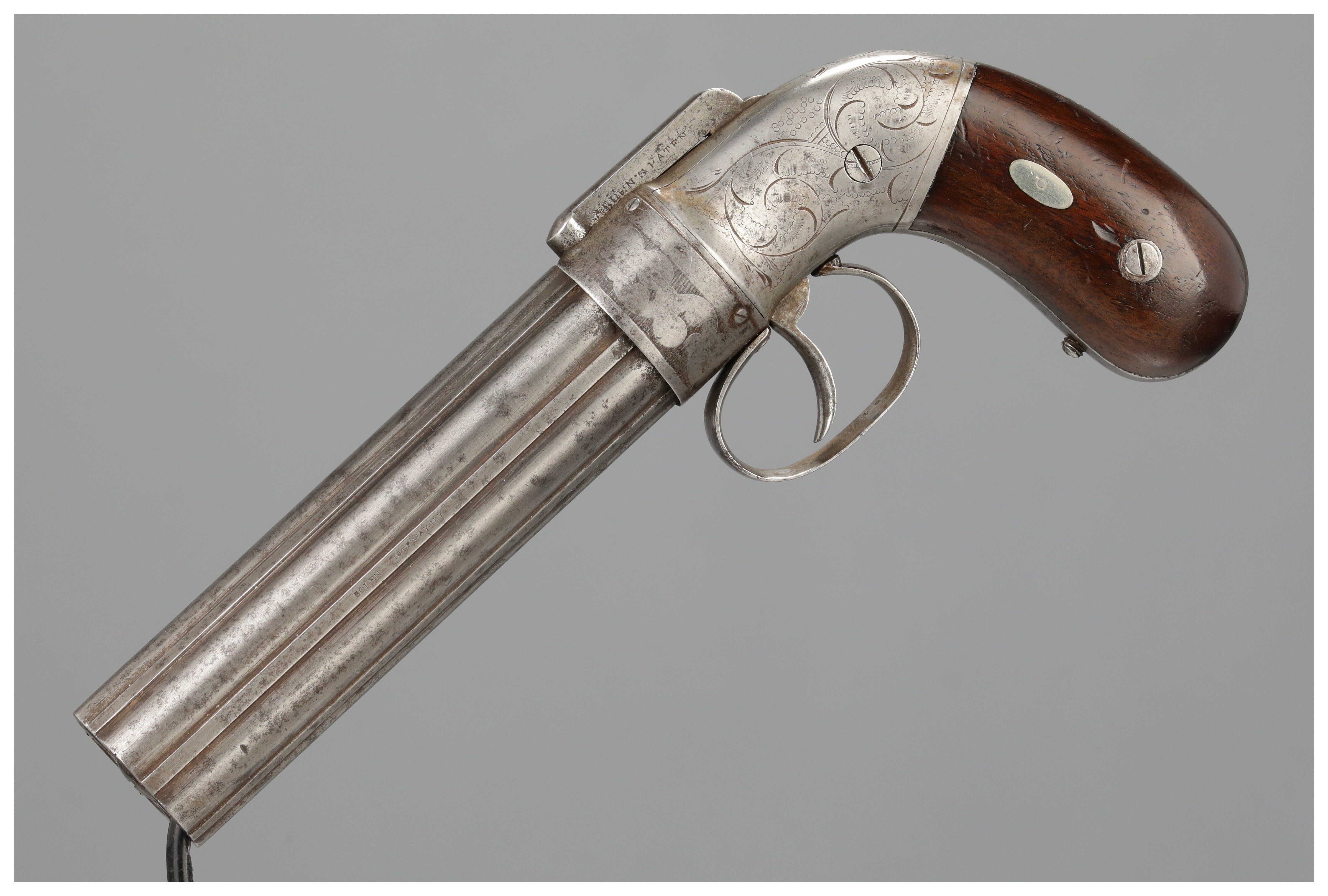 Engraved and Etched J.G. Bolen Allen's Patent Pepperbox | Rock Island ...