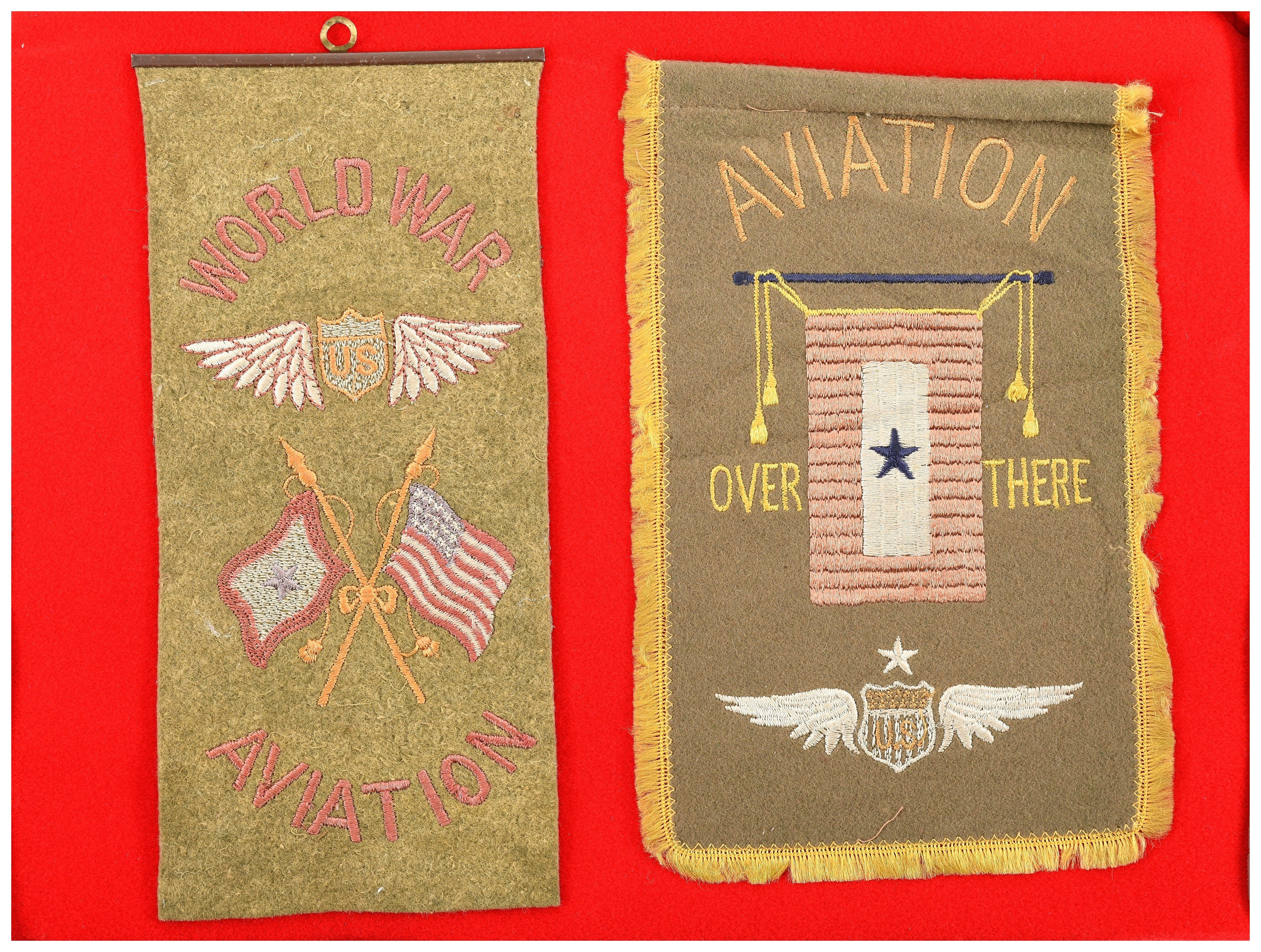 Two Felt Aviation Service Banners | Rock Island Auction