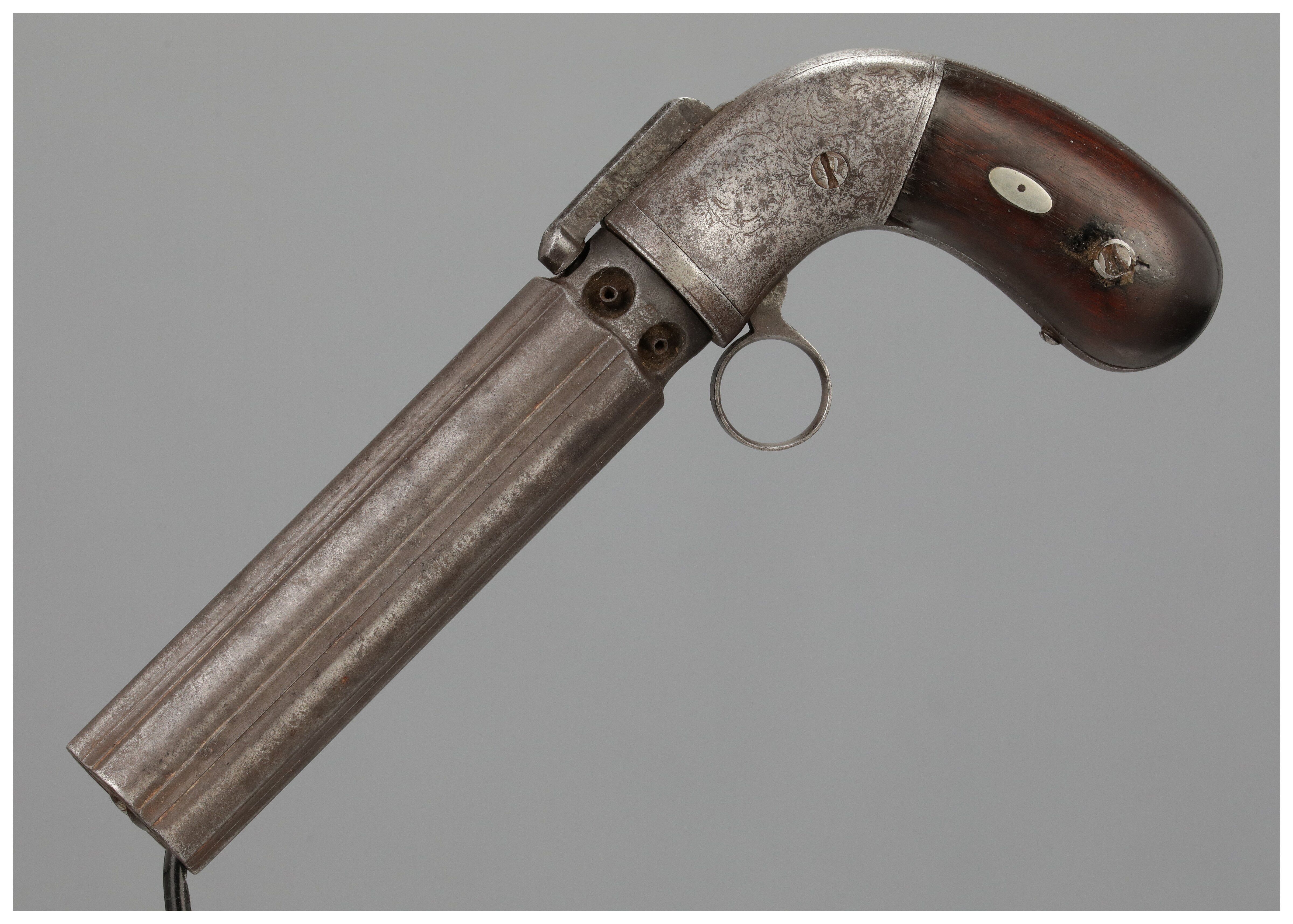 Engraved Allen & Thurber Dragoon Sized Percussion Pepperbox | Rock ...