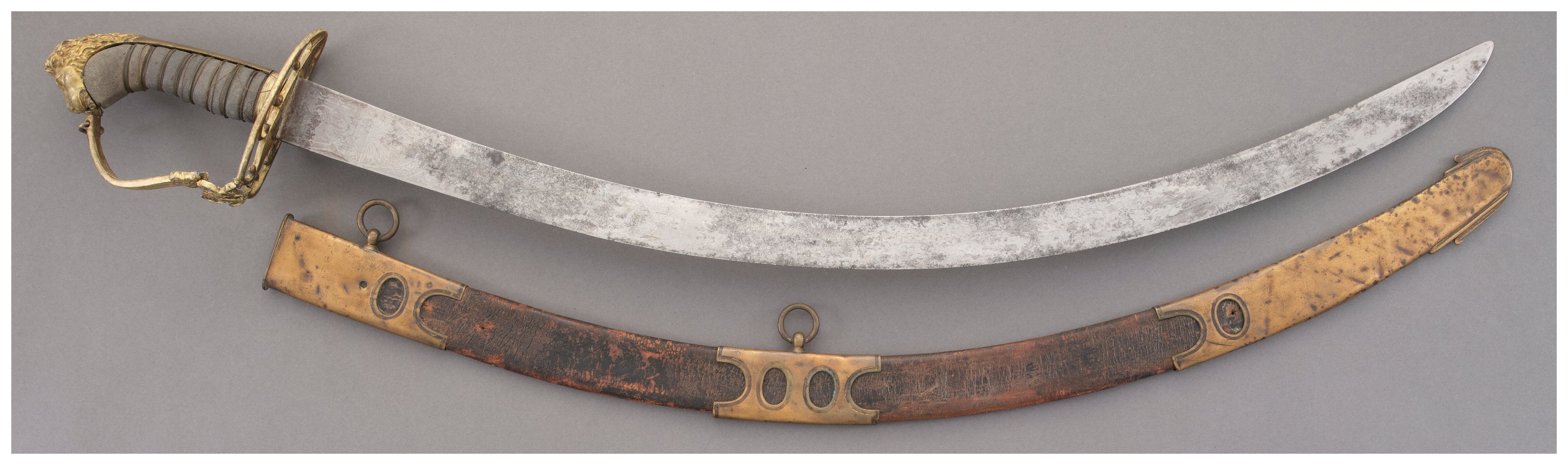 British Royal Navy Lion Pommel Officer's Sword with Scabbard | Rock ...