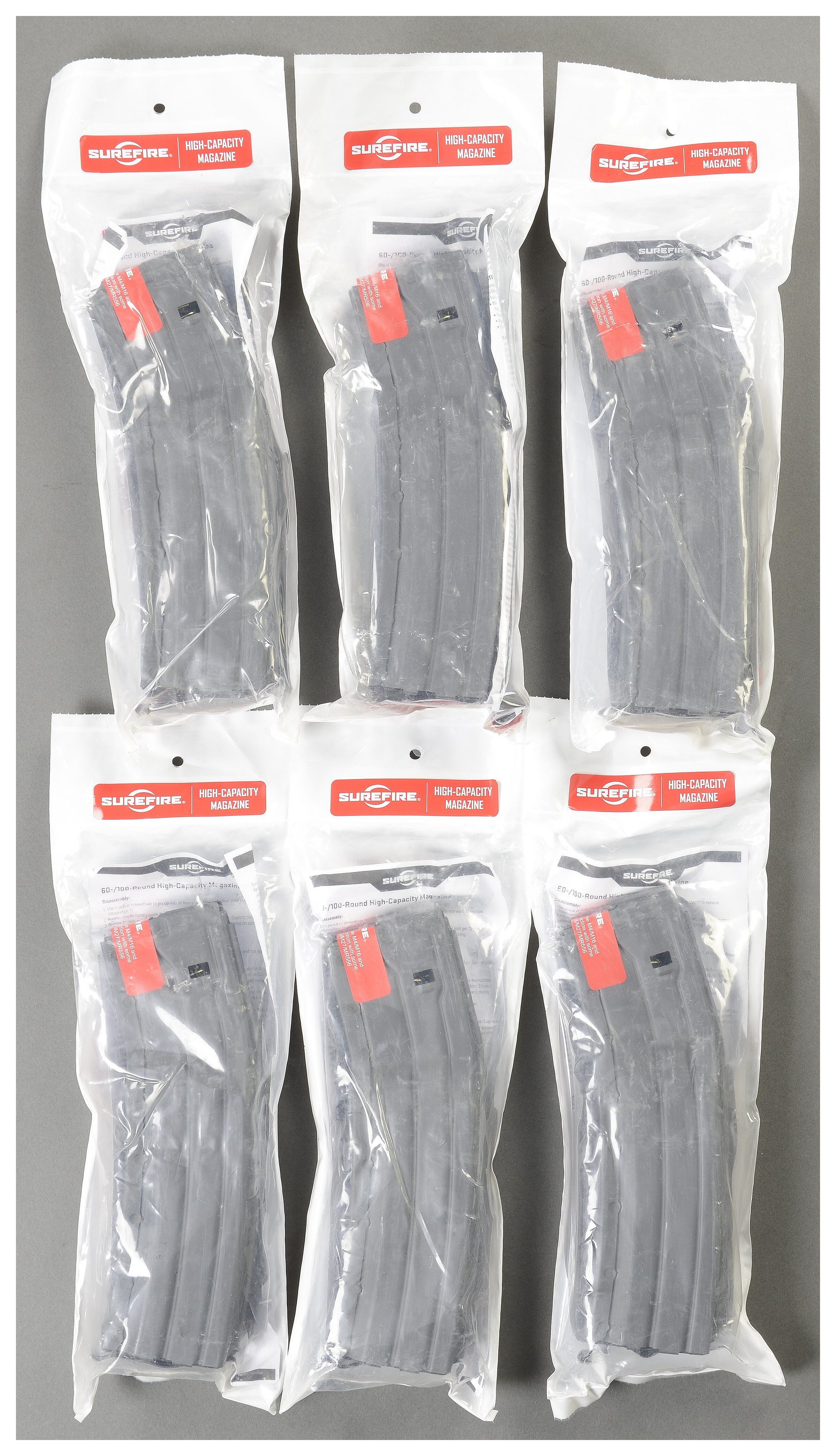 Six Surefire MAG5-60 Quad Stack Magazines | Rock Island Auction