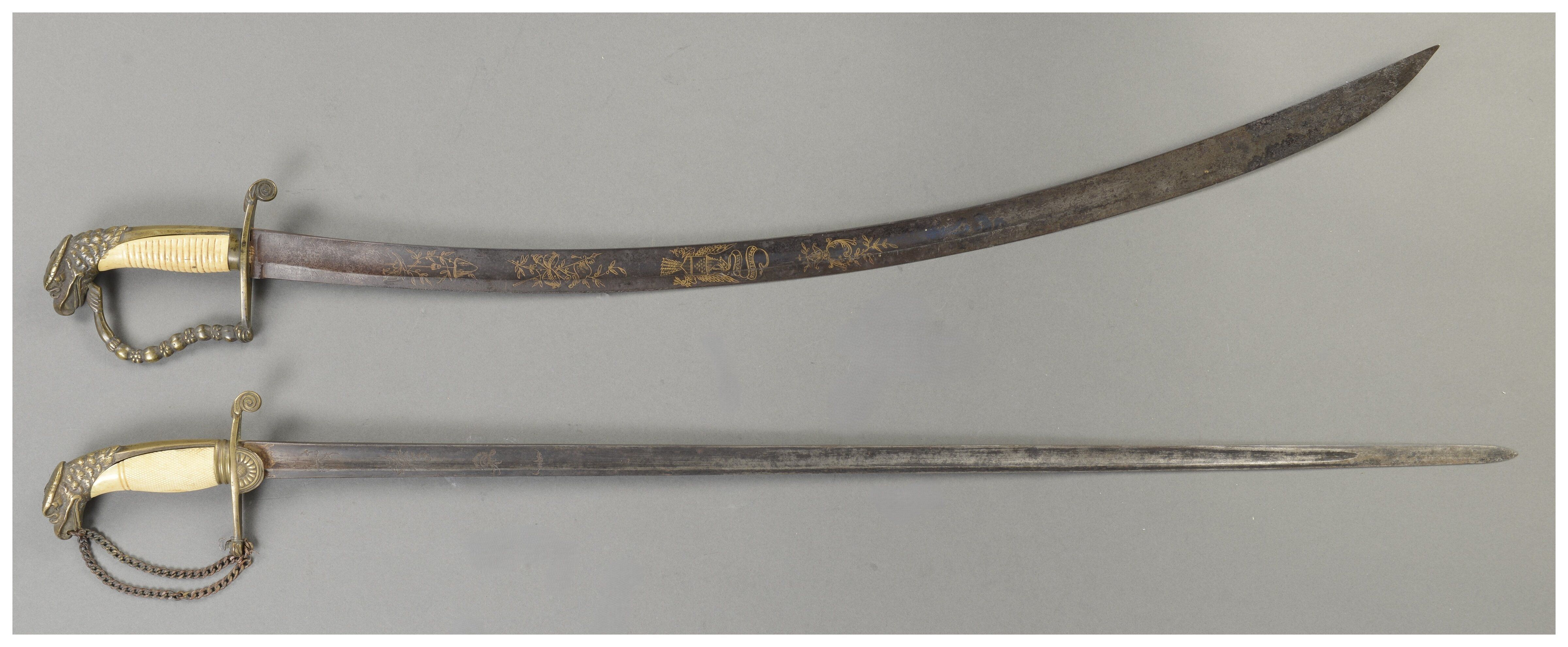 Two Etched U.S. Federal Eagle Head Pommel Swords | Rock Island Auction