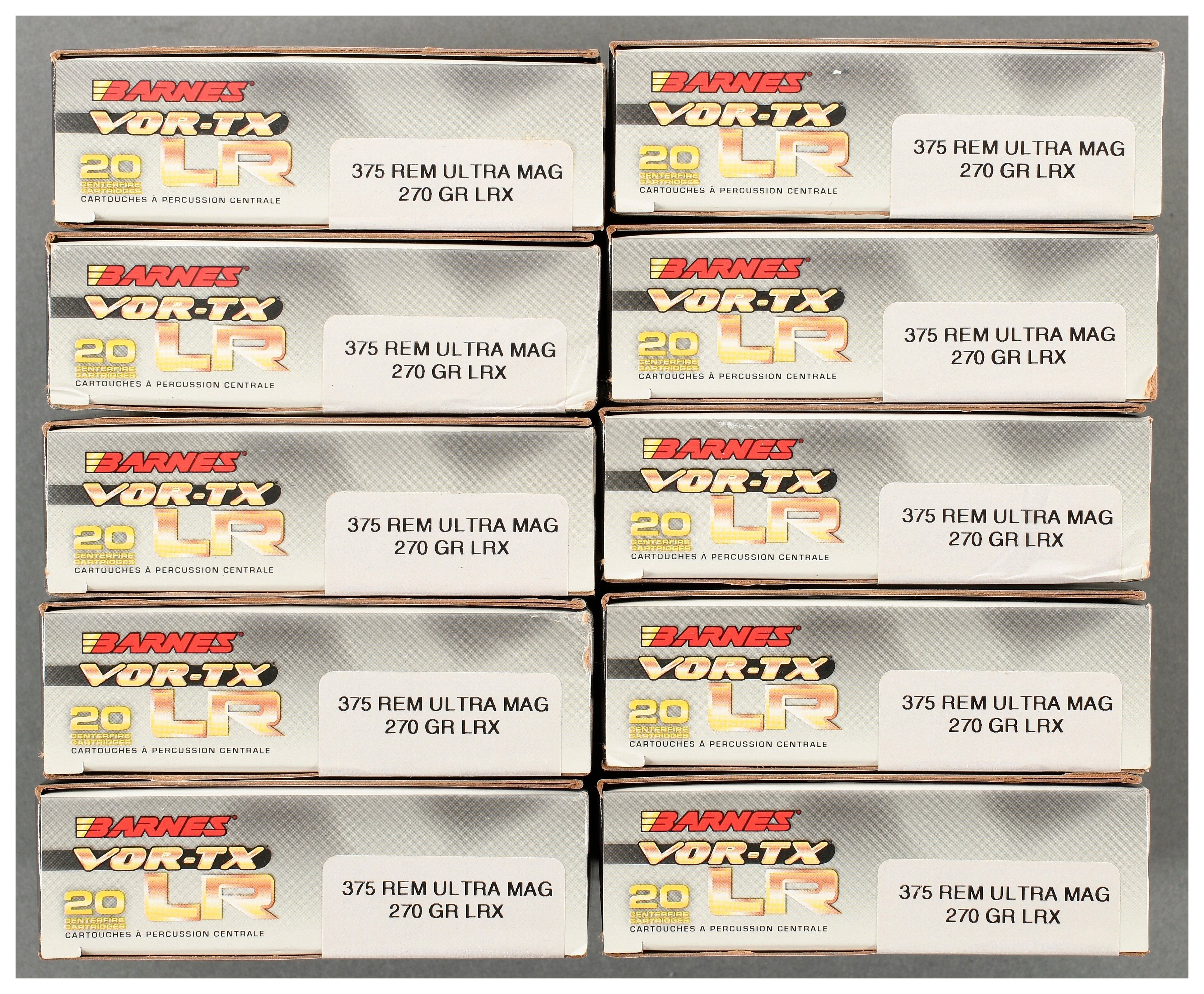 Ten Boxes of Barnes 375 Rem Ultra Mag Ammunition | Rock Island Auction