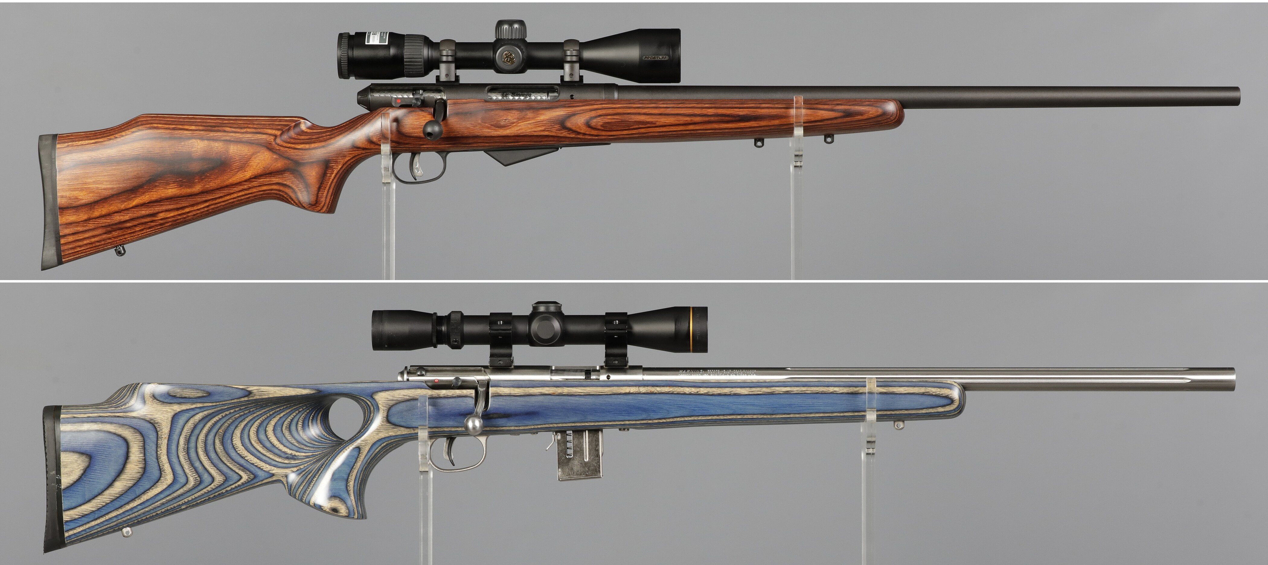 Two Savage Bolt Action Rifles with Scopes | Rock Island Auction