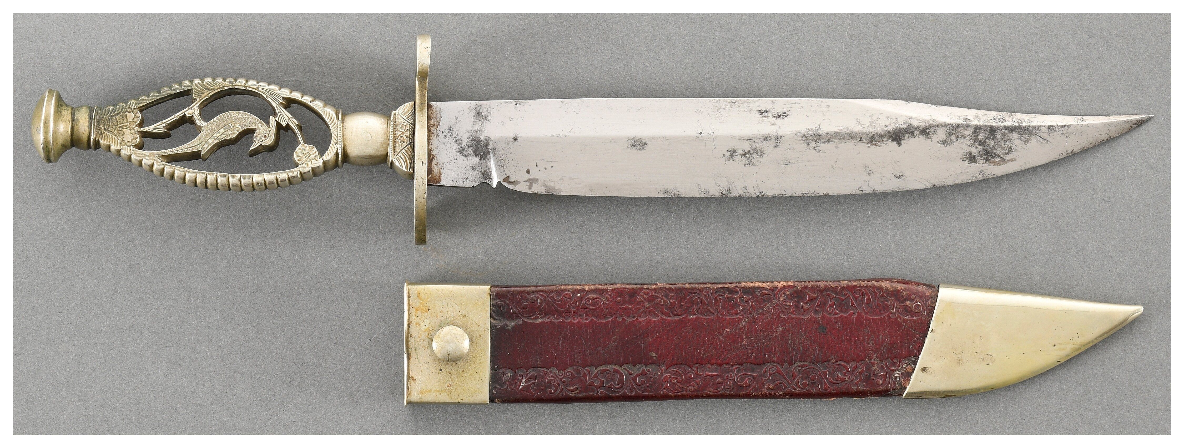 G. Oates Sheffield Bowie Knife with Sheath | Rock Island Auction