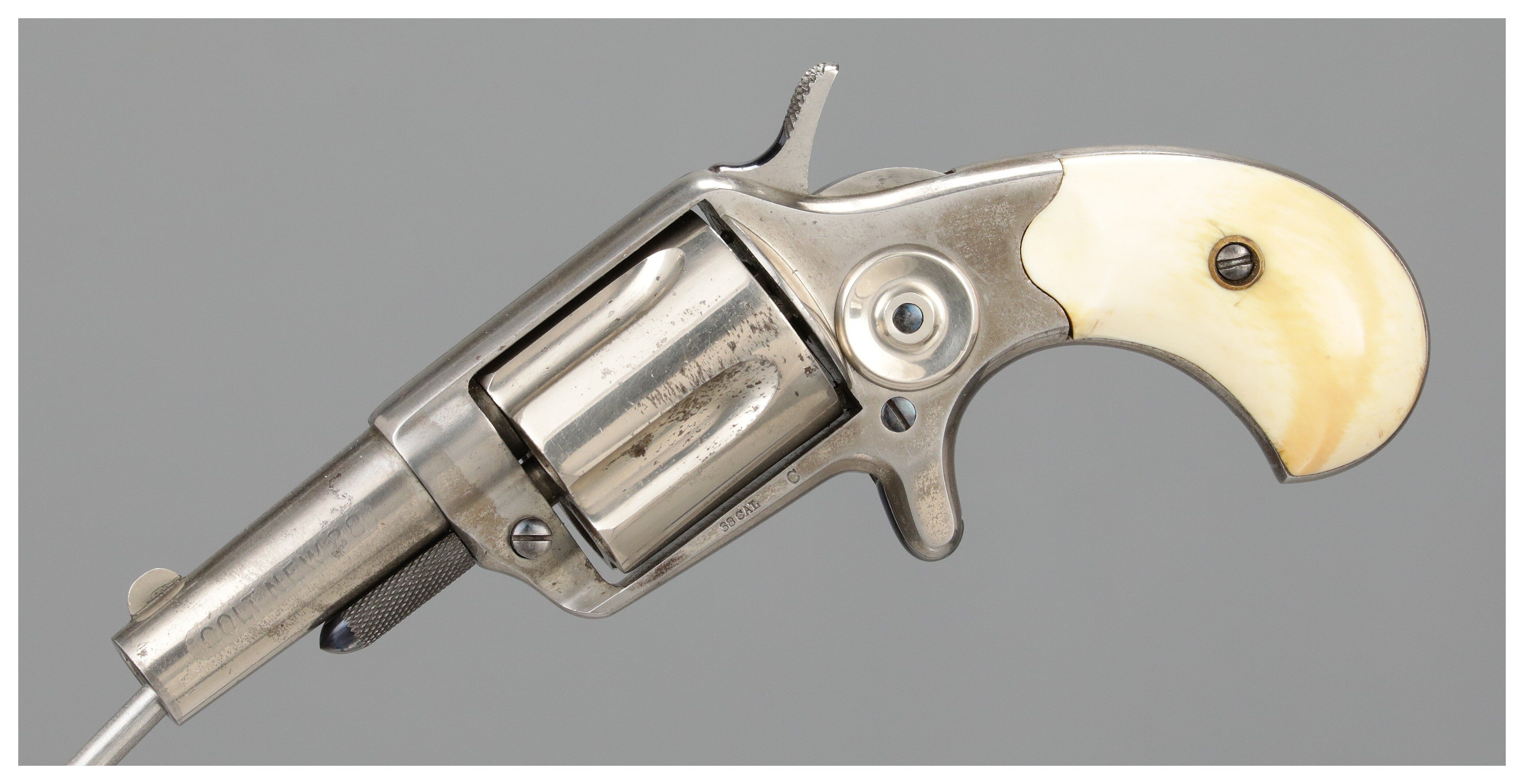 Etched Panel Colt New Line .38 Revolver with Ivory Grips | Rock Island ...