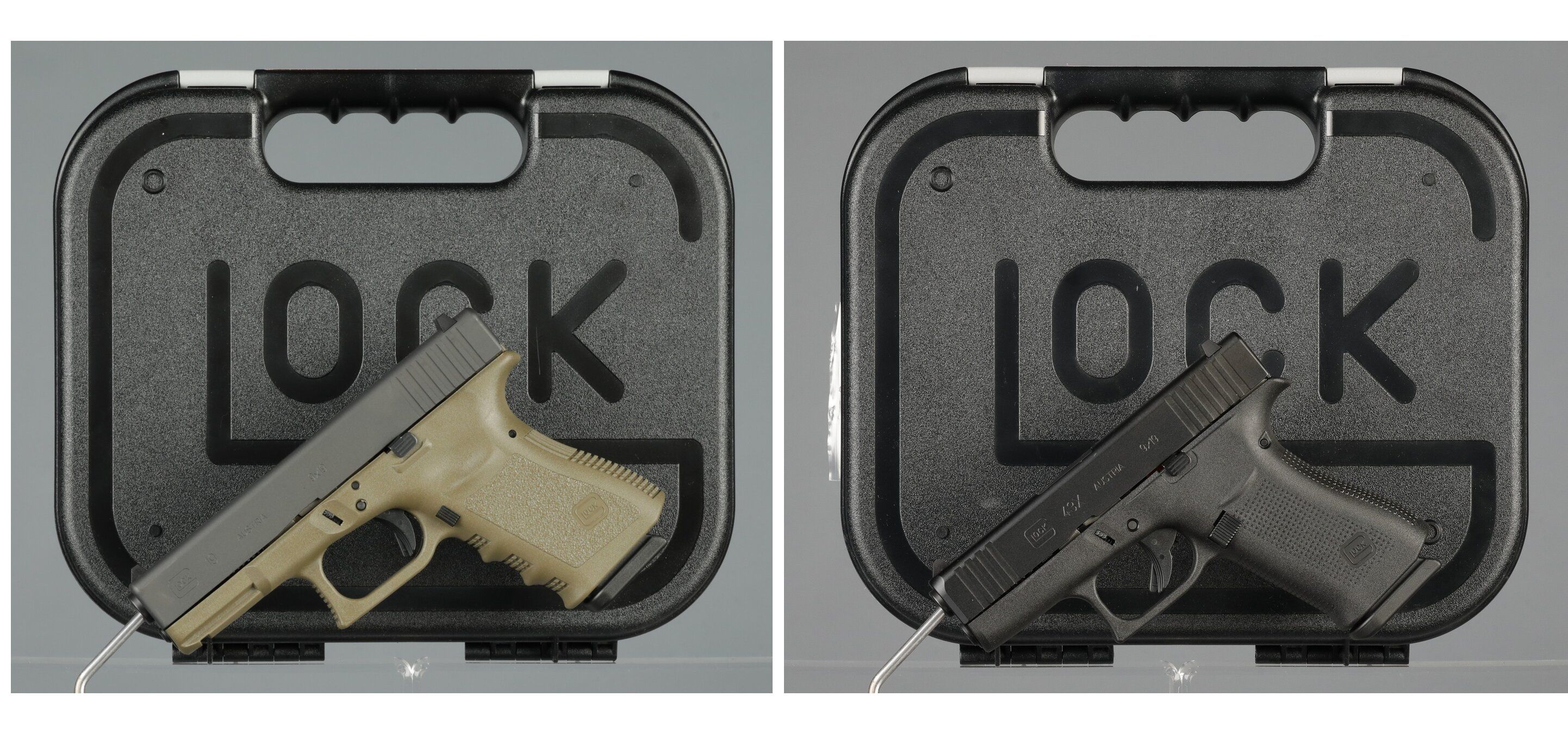 Two Glock Semi-Automatic Pistols with Cases | Rock Island Auction