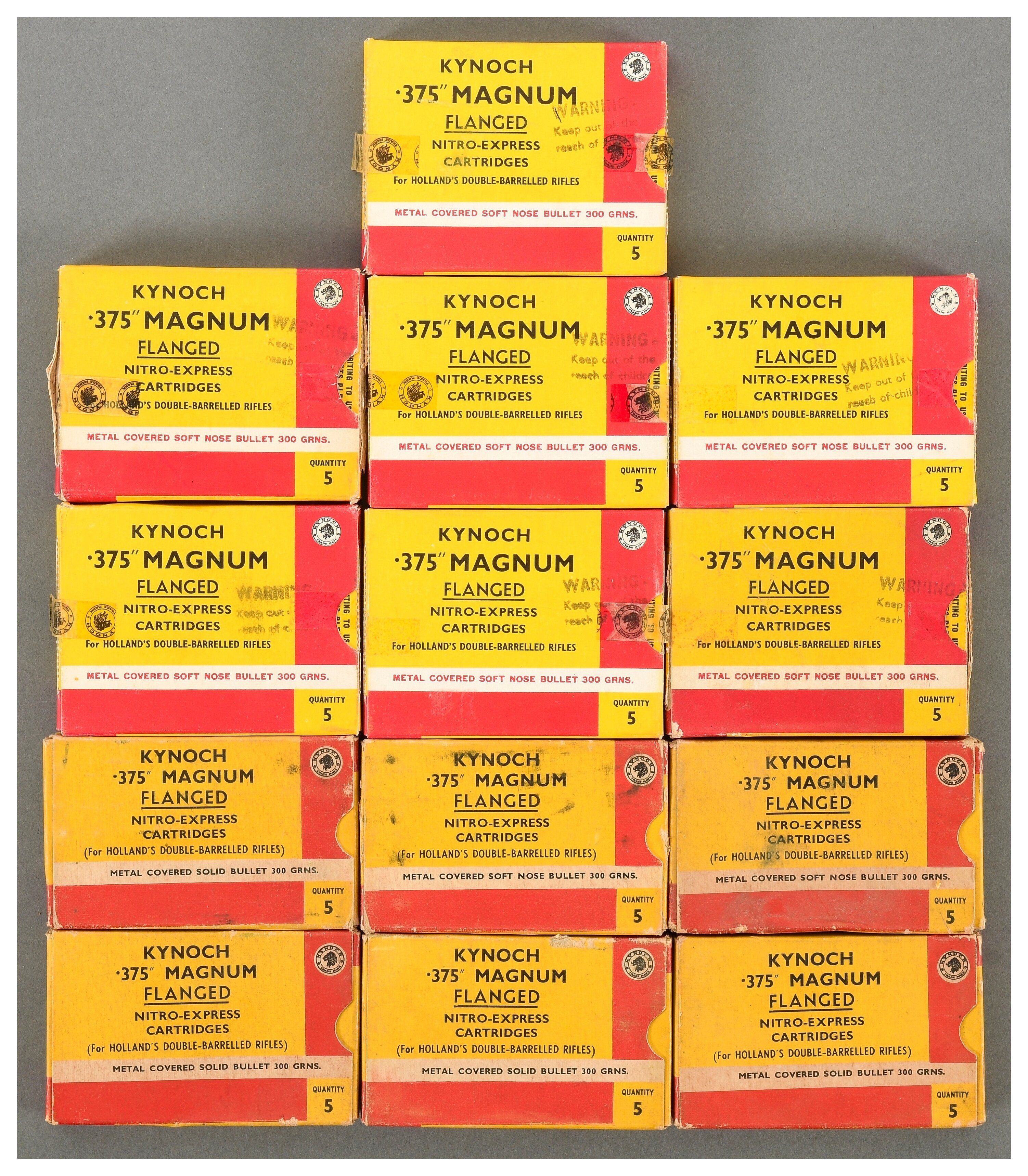 Thirteen Boxes of Kynoch .375 Magnum Flanged Ammunition | Rock Island ...