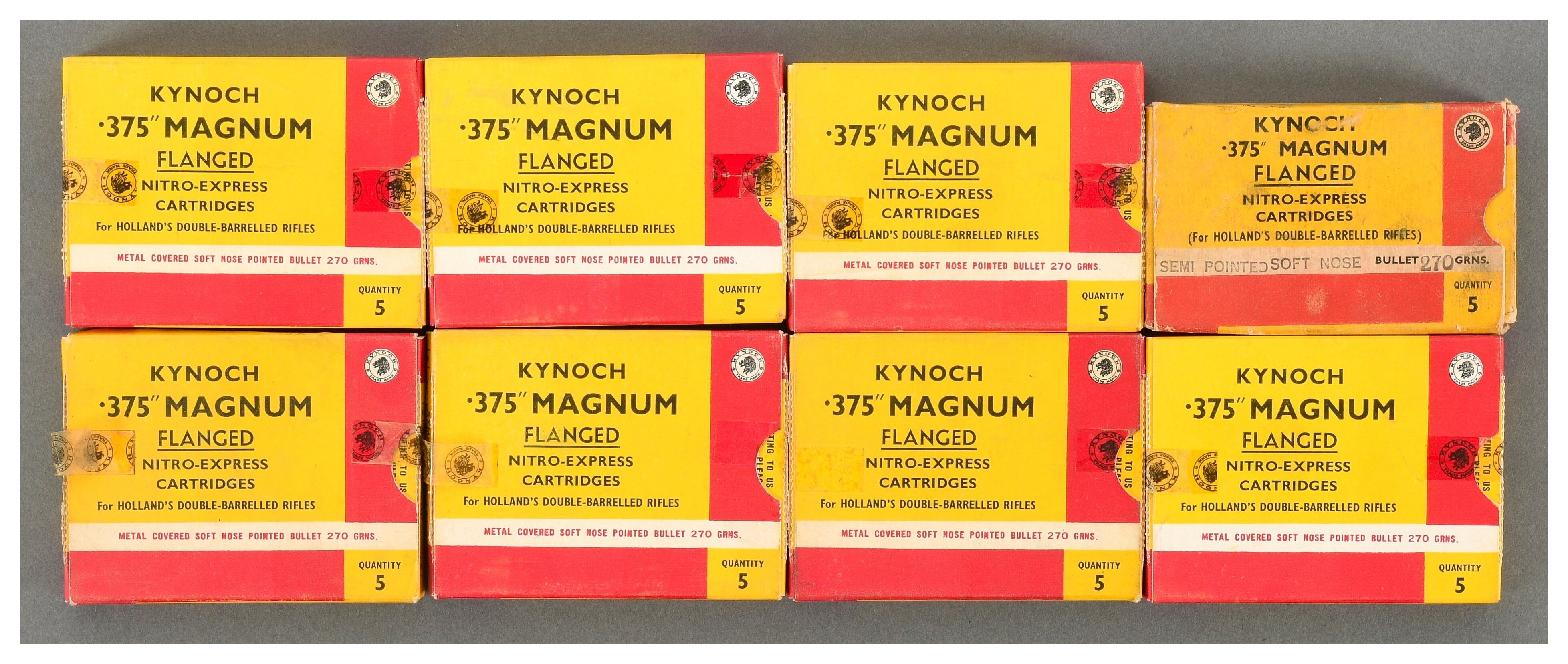 Eight Boxes of Kynoch .375 Magnum Flanged Ammunition | Rock Island Auction