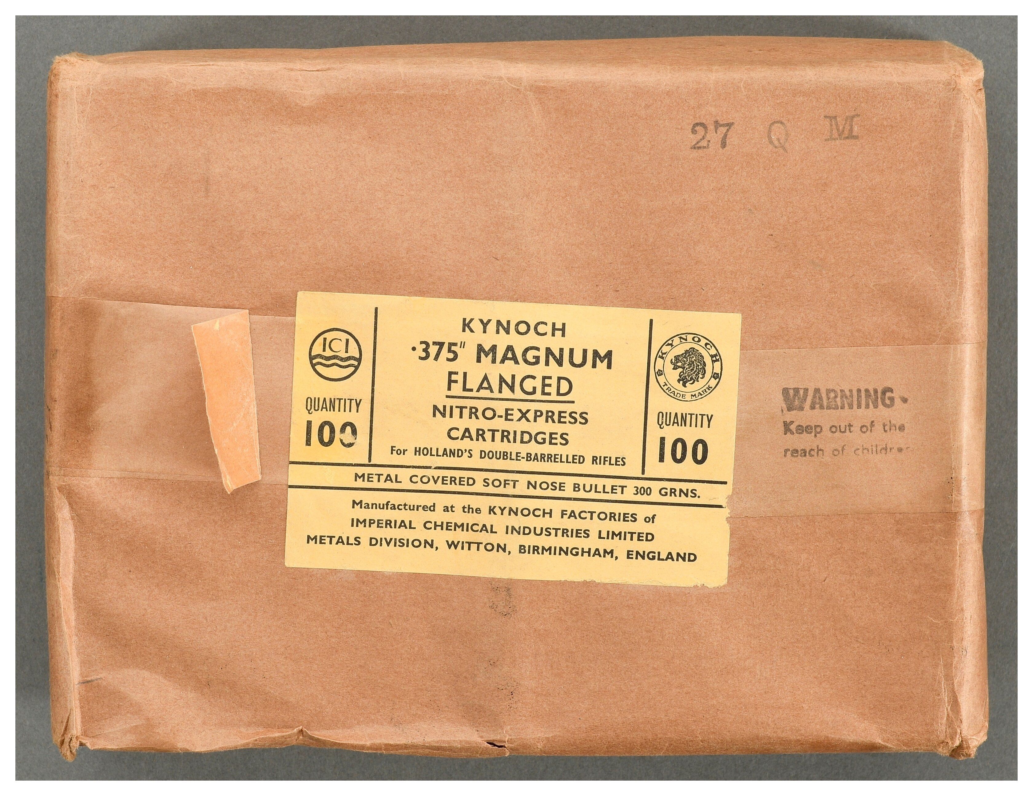Sealed Parcel of Kynoch .375 Magnum Flanged Ammunition | Rock Island ...