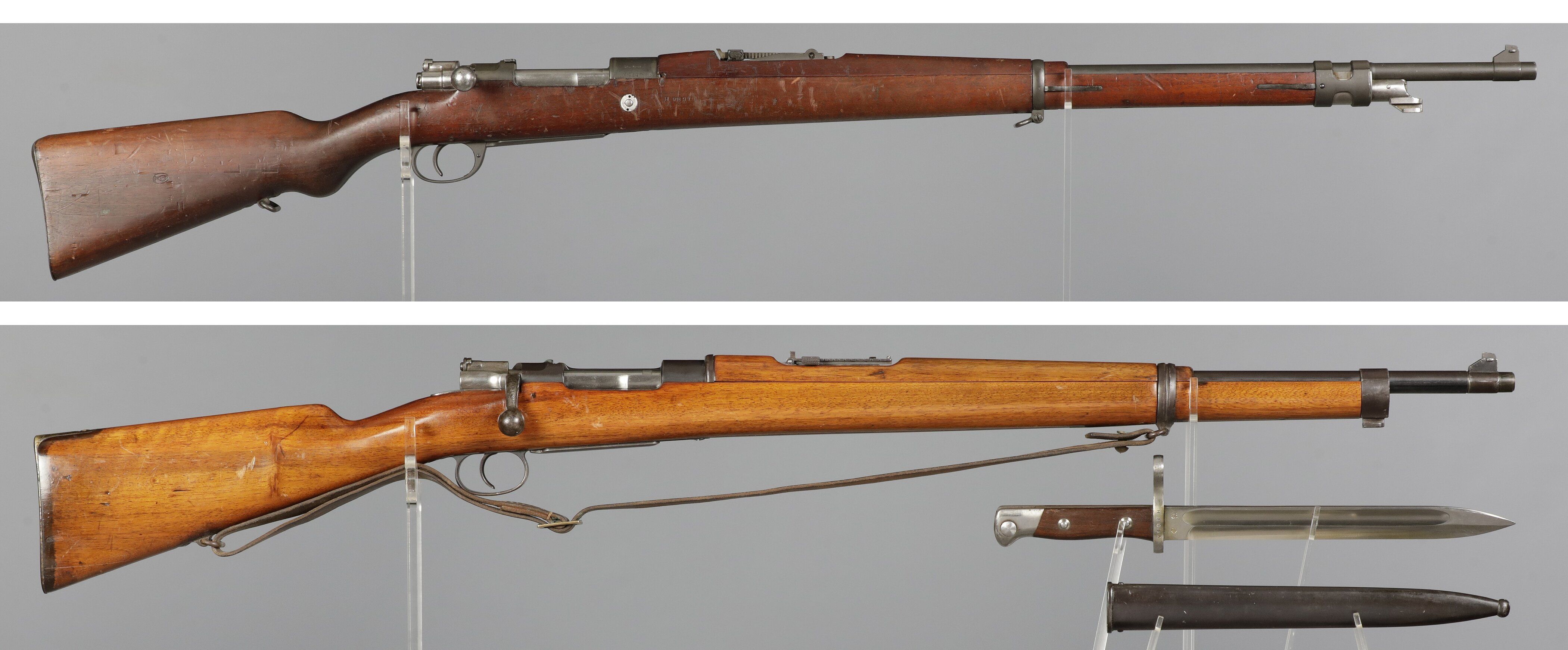 Two South American Contract DWM Mauser Pattern Bolt Action Rifle | Rock ...