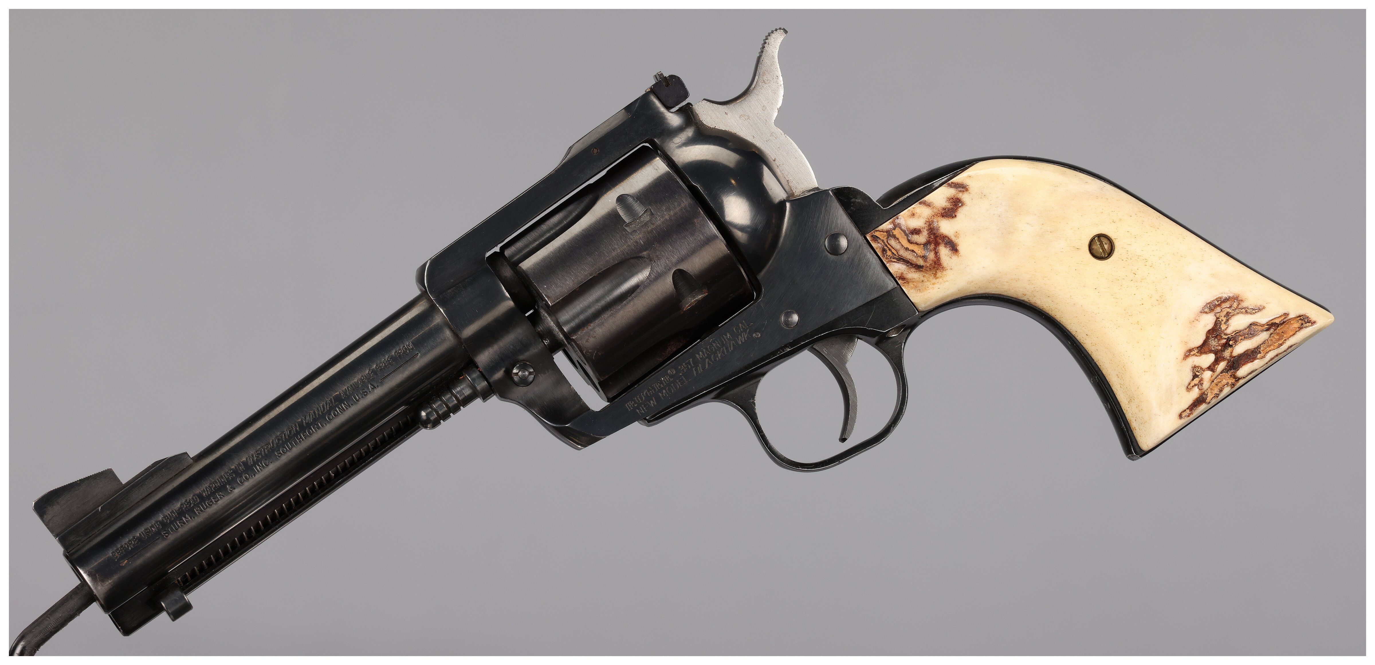 Ruger New Model Blackhawk Single Action Revolver with Stag Grips | Rock ...