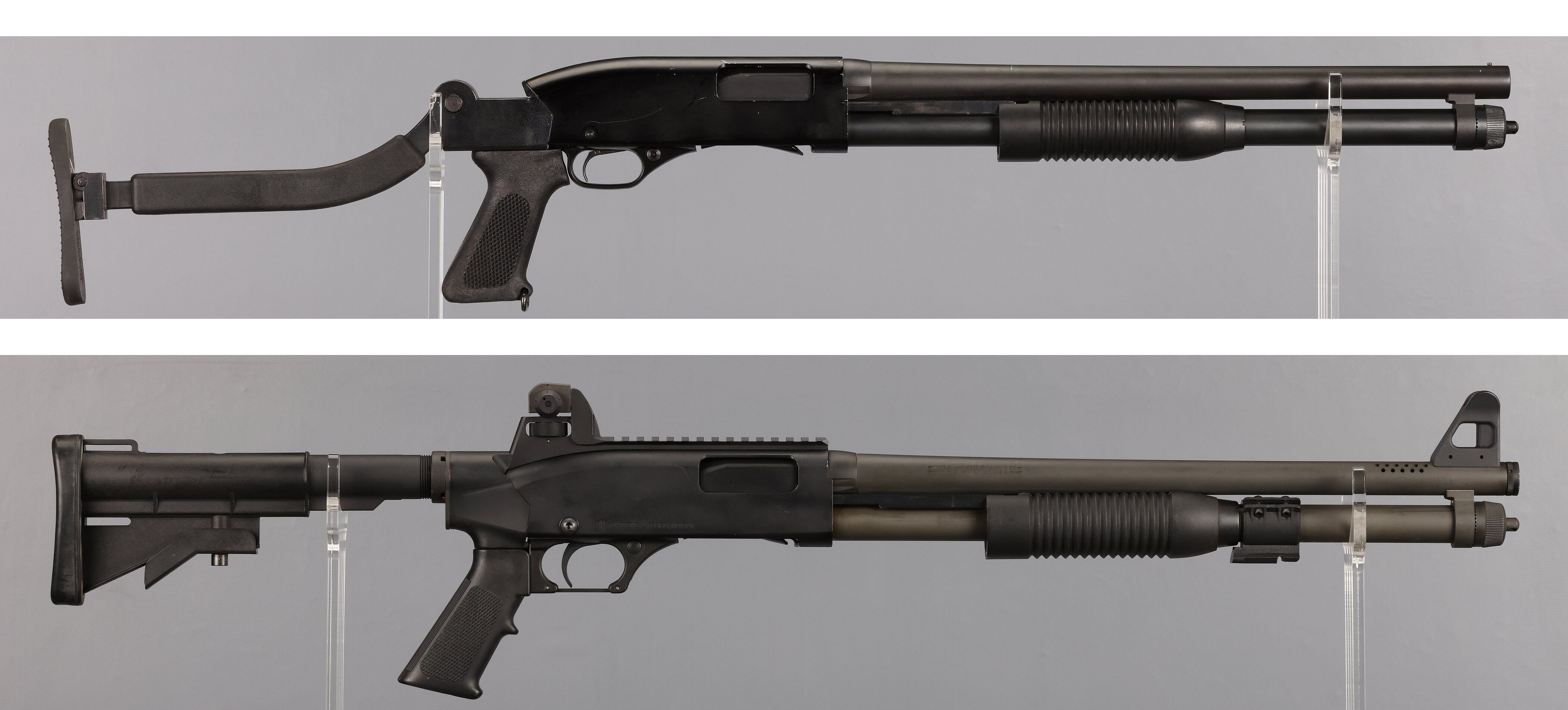 Two American Slide Action Shotguns | Rock Island Auction