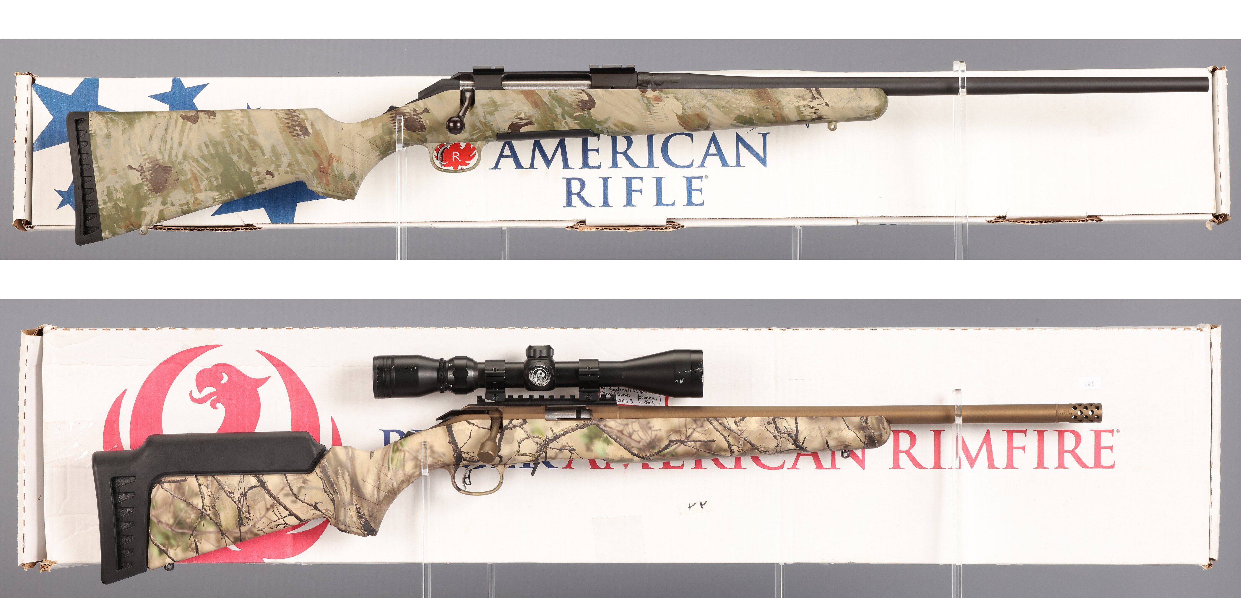 Two Ruger American Bolt Action Rifles with Boxes | Rock Island Auction