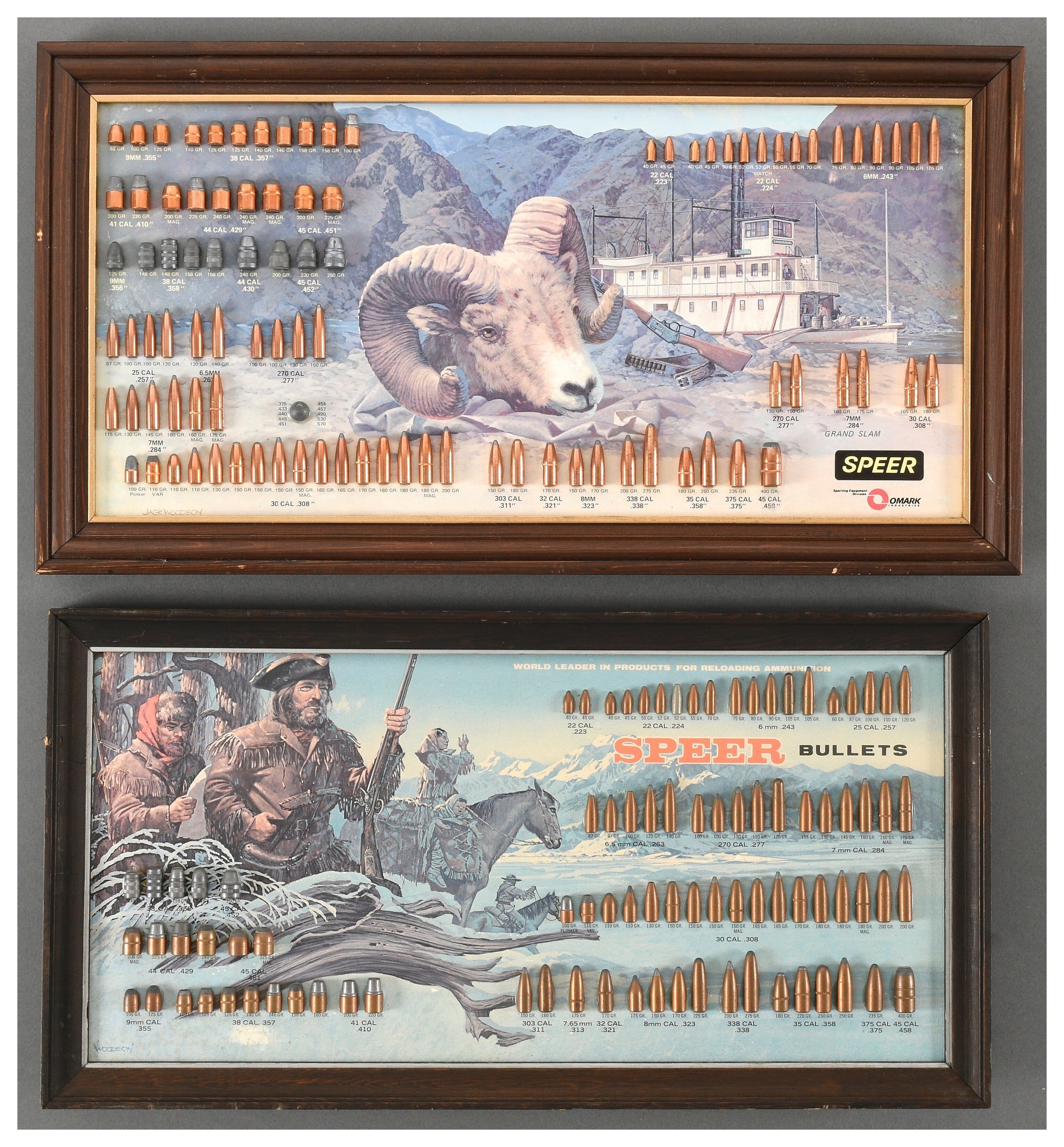 Two Speer Bullet Board Advertisements | Rock Island Auction