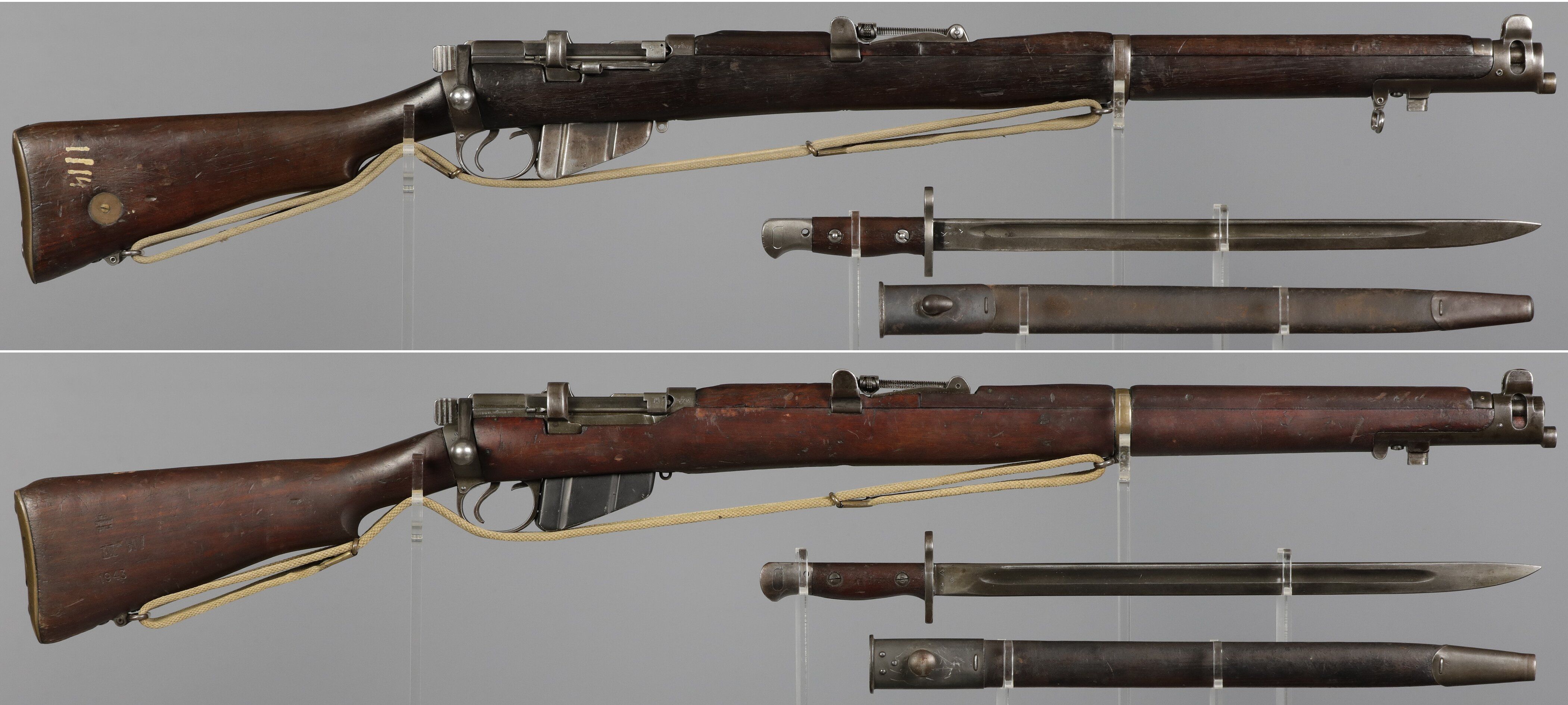 Two British Lee-Enfield Pattern Rifles Bolt Action with Bayonets | Rock ...